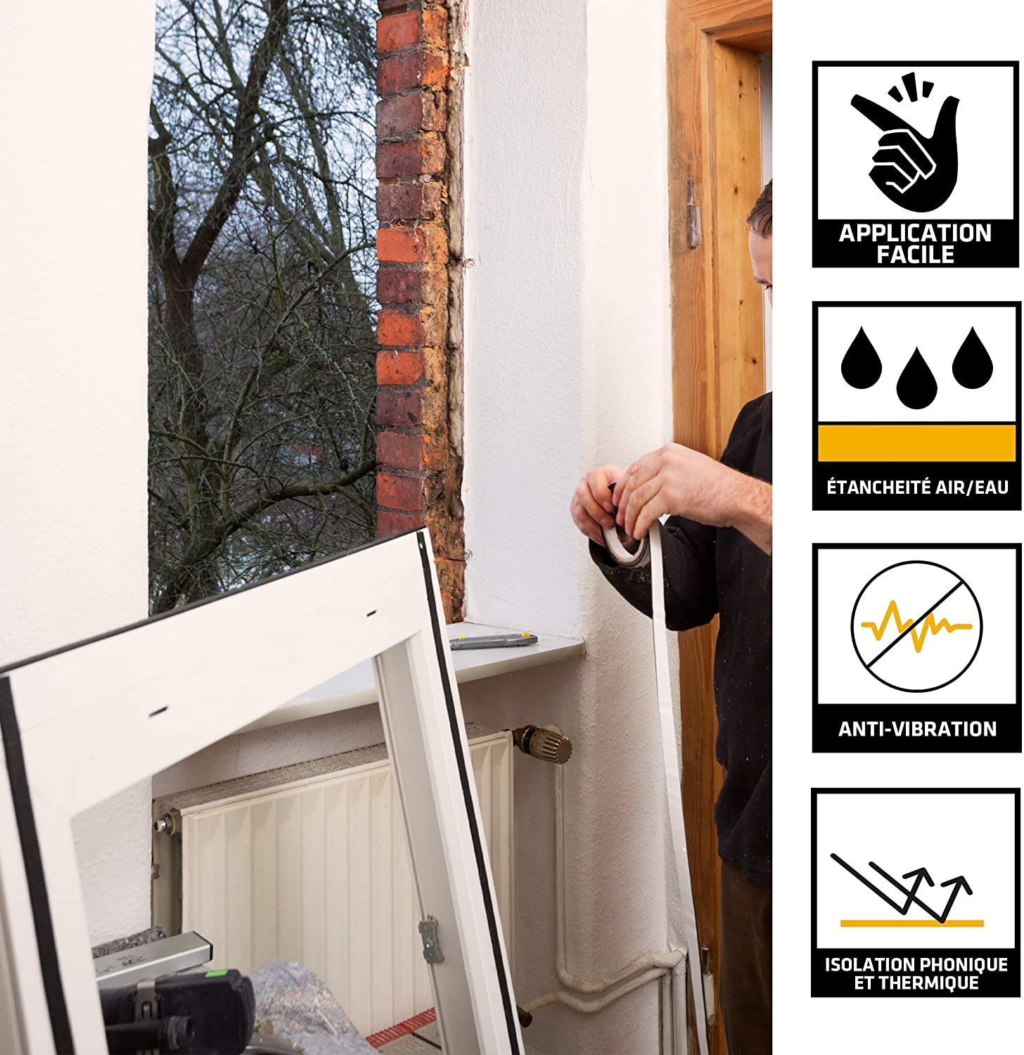 Sika Print 15/2-5 mm Compressed Strip for Windows and Joinery, 10 m