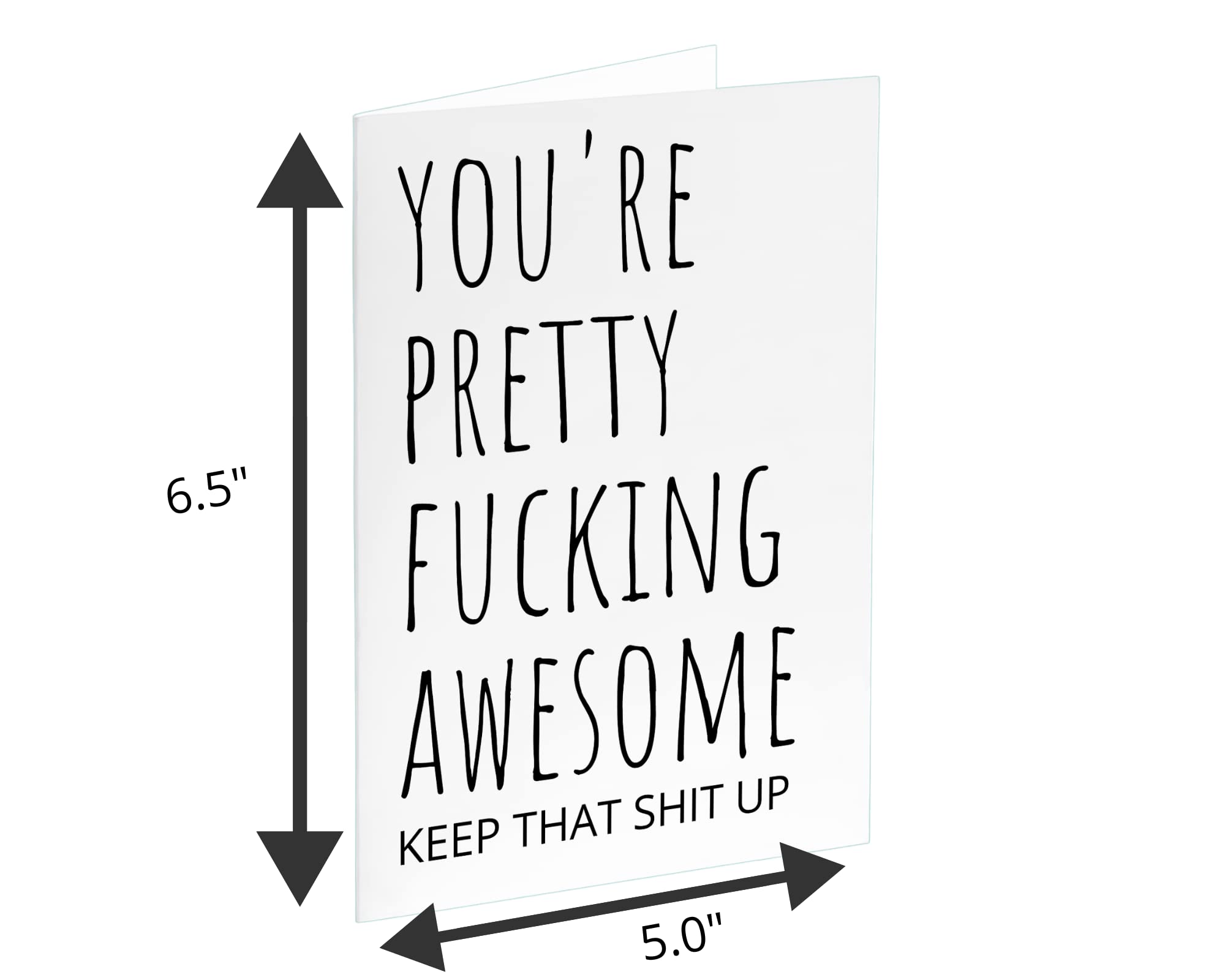 Oh Shirt and More LLC You're Pretty Fucking Awesome, Funny Thank you Card with envelope, Funny Sarcastic Encourage Thanks Greeting Card