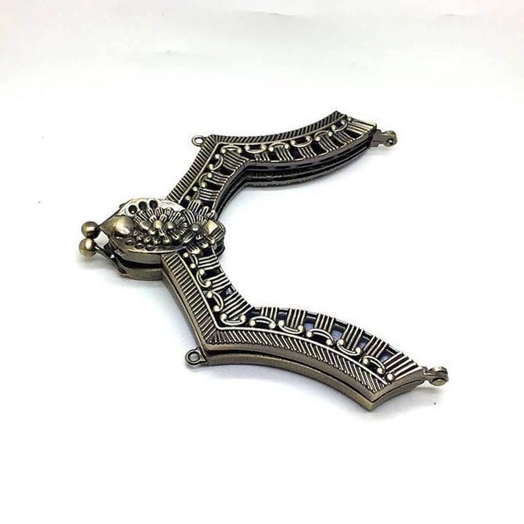 ZLXDP Brass Crystal on Surface with Screws Handmade Handbag Accessories Metal Purse Frame Handles