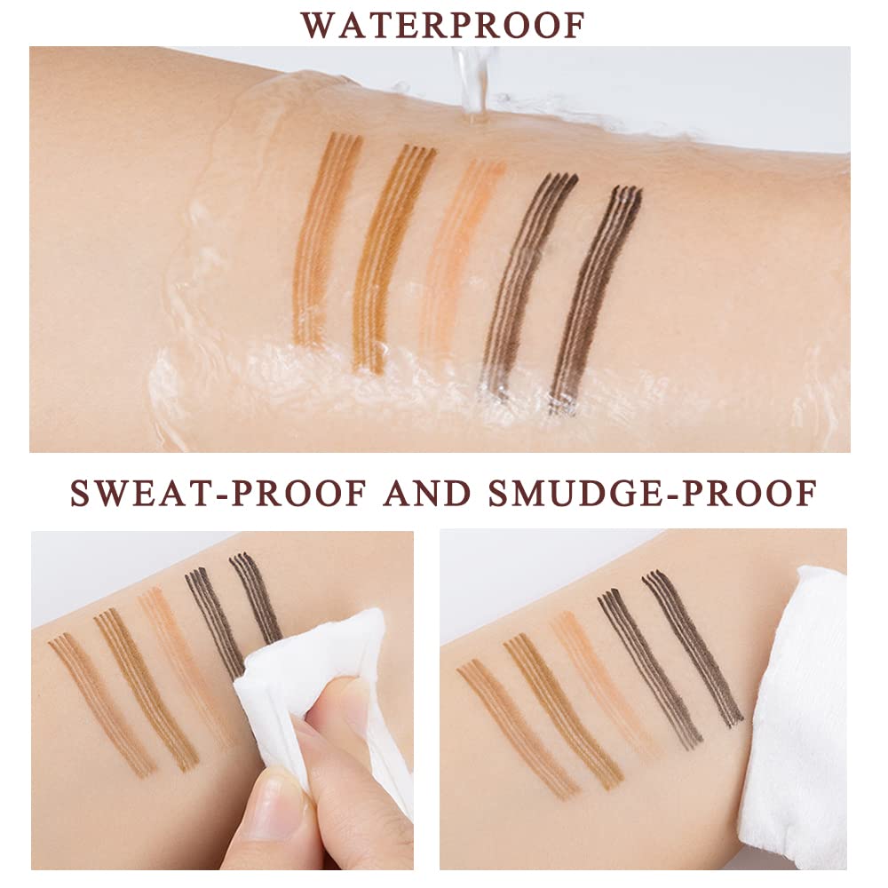 Upgrade Tattoo Eyebrow Pen, Waterproof Microblading Brow Pencil, 24 Hours Long Lasting, Smudge-proof, Natural Looking (2# Dark Brown)