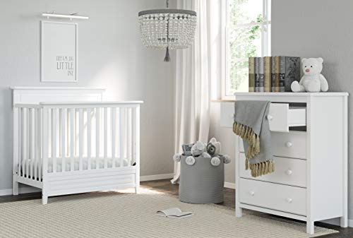 Storkcraft Petal 4-in-1 Convertible Mini Crib (White) β GREENGUARD Gold Certified, Converts to Daybed and Twin-Size Bed, Includes Bonus 2.75-inch Mini Crib Mattress, Mini Crib with Mattress Included