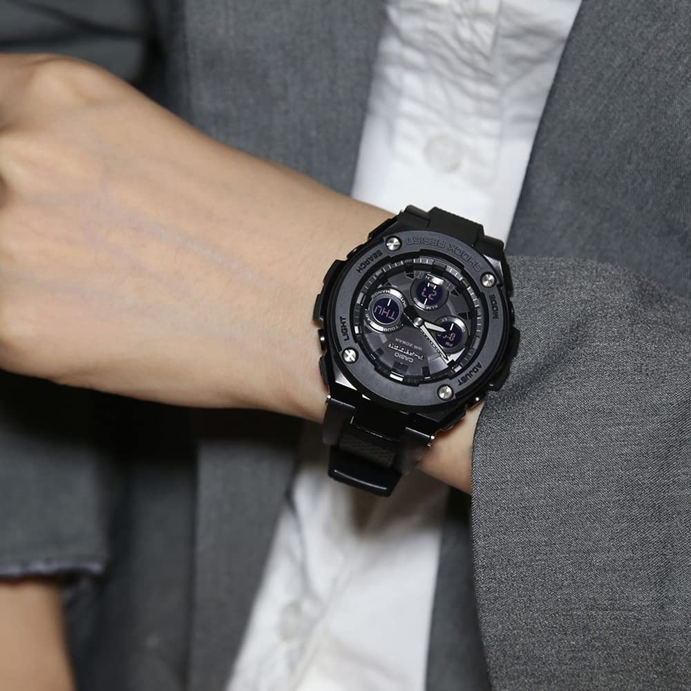 XBHSW Resin Replacement Band Compatible with Casio G-shock GST-B100 GST-S300 GST-S110 GST-S100 Men's Waterproof Rubber Strap Bracelet Watch Accessories(black-S)