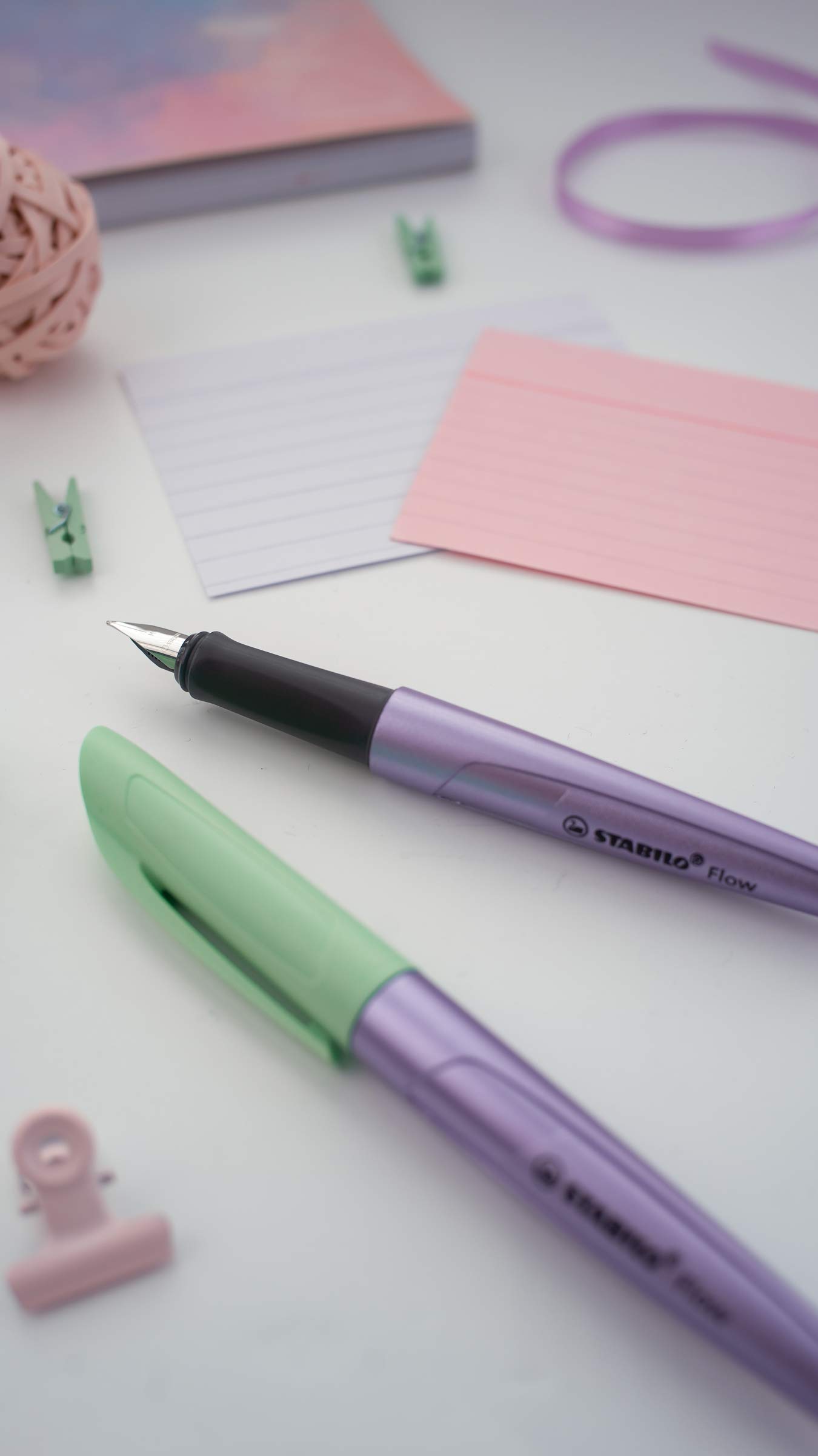 STABILO Flow Cosmetic Fountain Pen Metallic Purple/Green