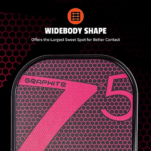 ONIX Graphite Z5 Pickleball Paddle (Graphite Carbon Fiber Face with Rough Texture Surface, Cushion Comfort Grip and Nomex Honeycomb Core for Touch, Control, and Power), Pink