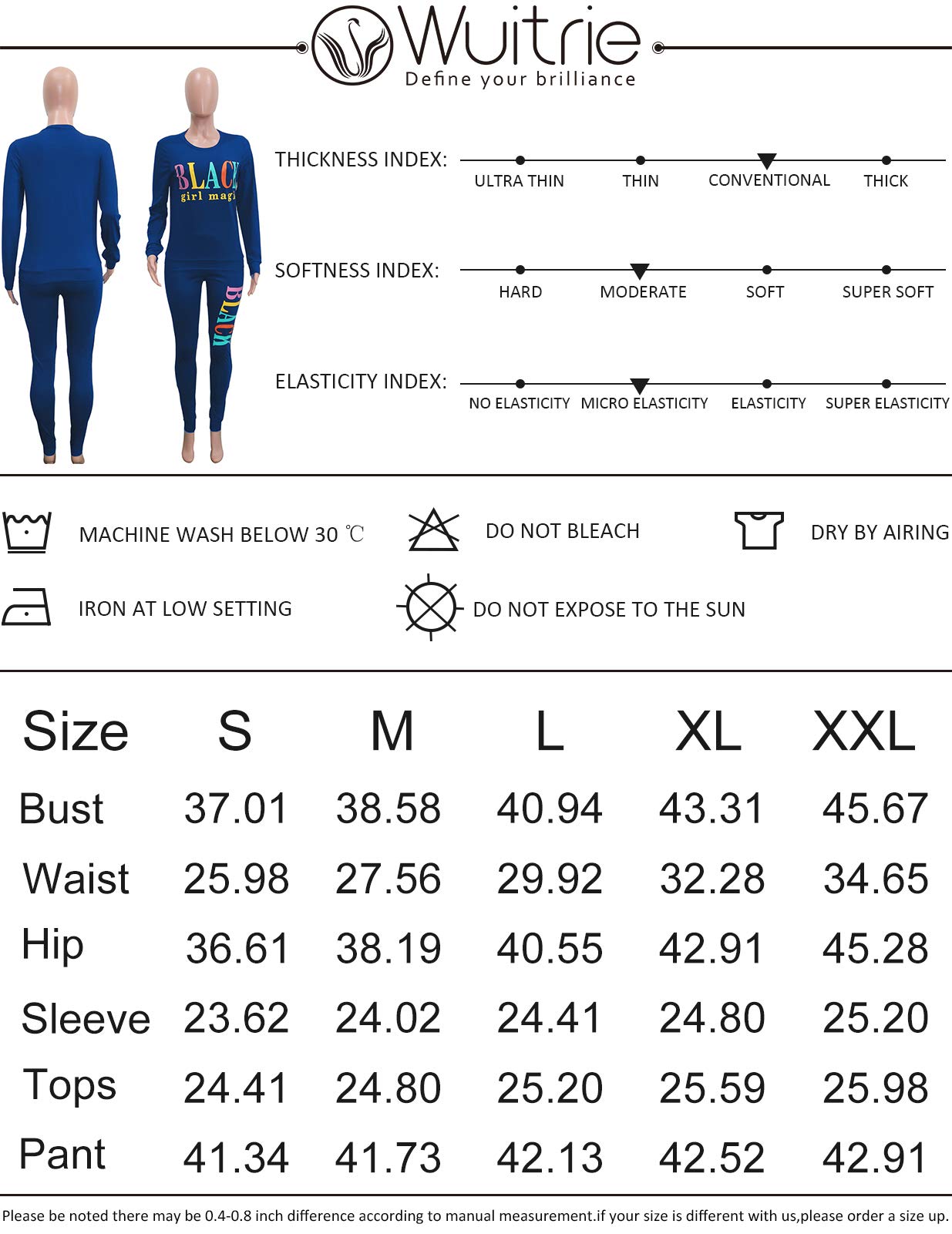 Wuitrie Women's 2 Piece Tracksuit Long Sleeve Pullover Letter print Top and Long Pant Outfits
