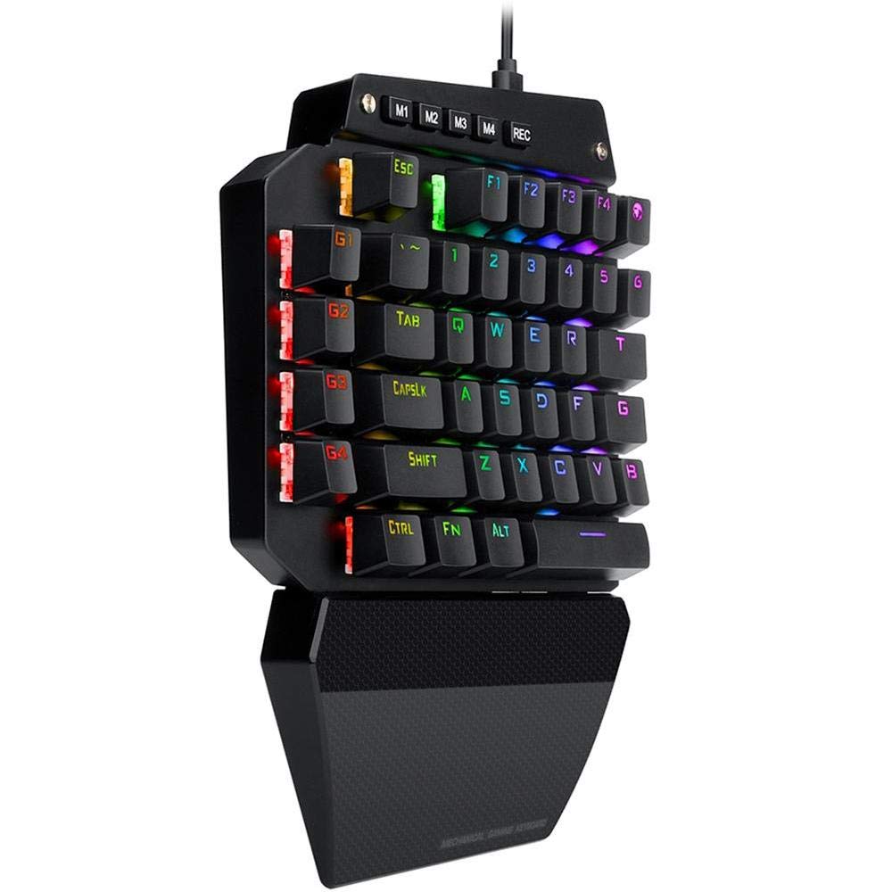 Redragon K583 One Handed RGB Backlit Mechanical Gaming Keyboard 44 Key Gamepad IDA with Programmable Keys Macro Recording Blue Switches Detachable Palm Rest & USB-C, USB Passthrough for Windows PC