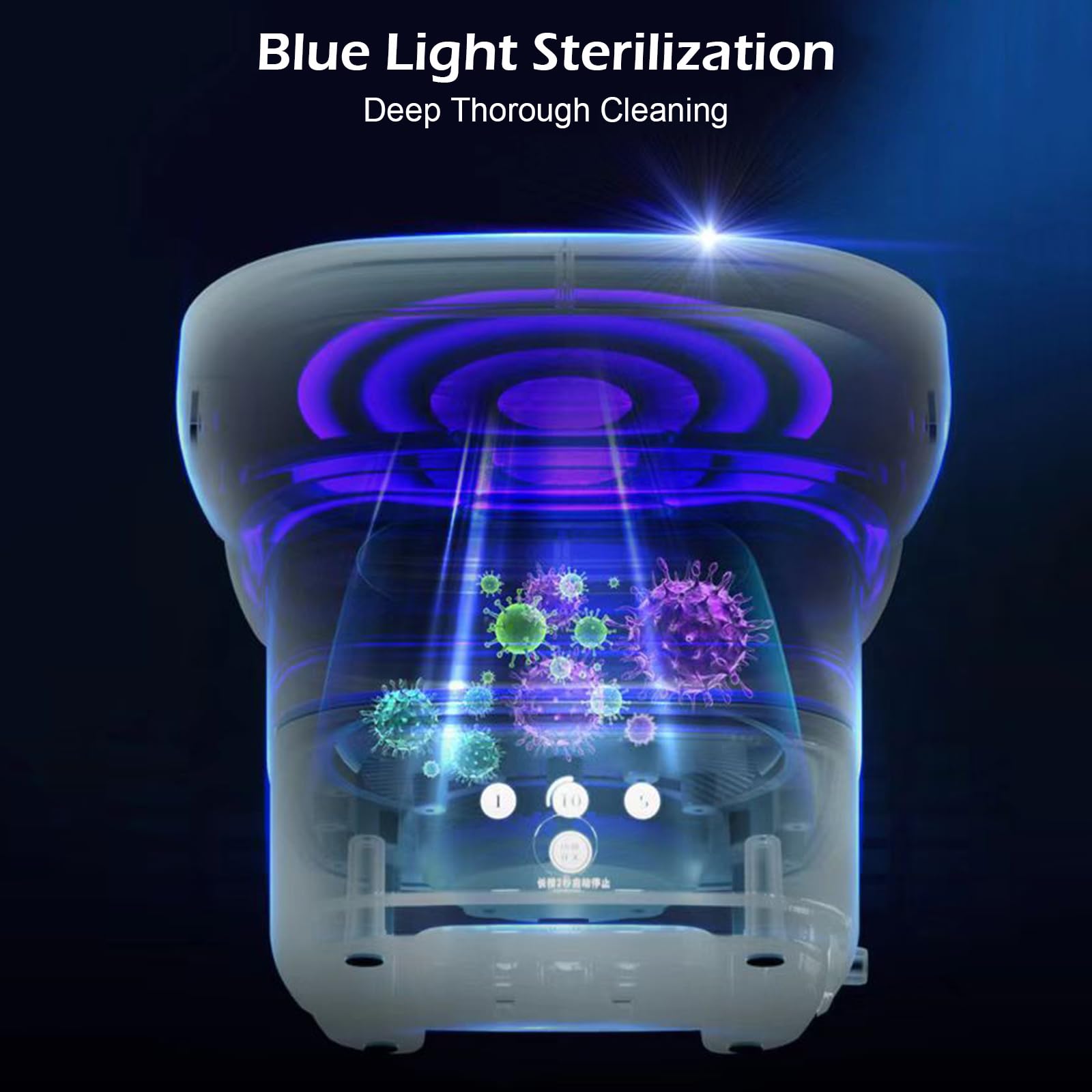 TTSITG Portable Washing Machine, 6 L 3-Speed Adjustment Mini Foldable Washer with Drain Basket USB Compact Outdoor Washing Machine for Underwear, Sock, Suitable Travel, Camping,Apartments (Blue)