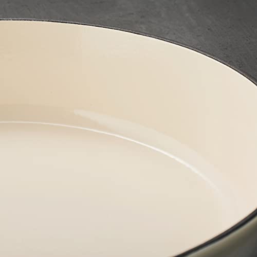 Tramontina Covered Braiser Cast Iron 4 Qt Latte with Gold Stainless Steel Knob, 80131/087DS