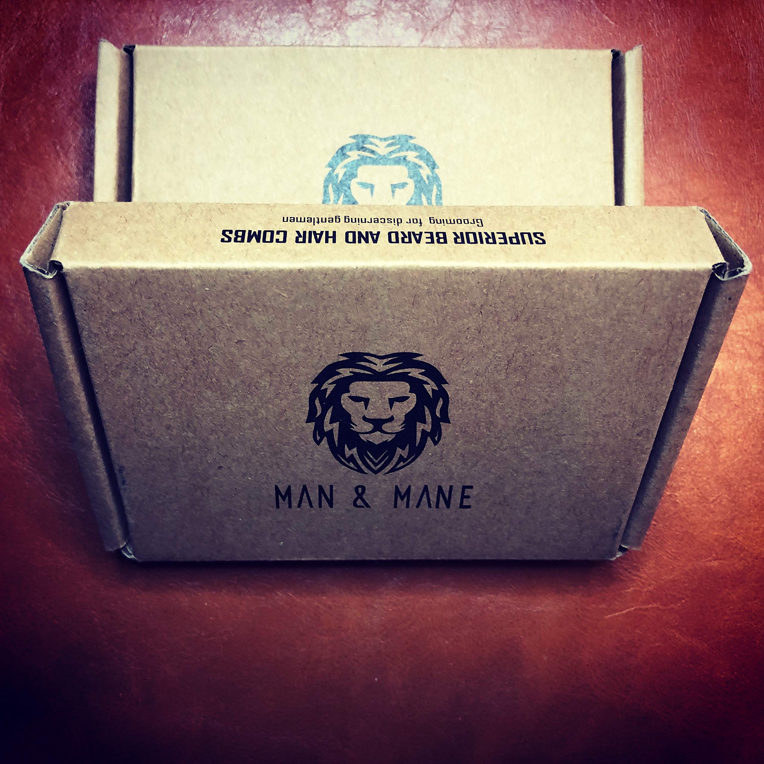 Premium Green Sandalwood Dual-Action Beard Comb with Protective Case β Perfect Beard & Mustache Grooming Companion & Gift by Man & Mane