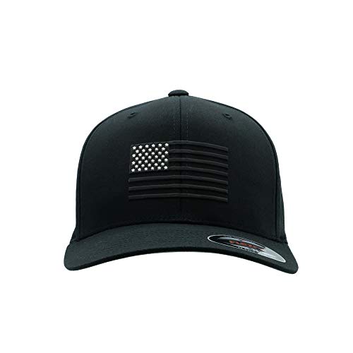 The Pride American Flag hat Flexfit Men Women Premium 3D Patch Baseball Cap for Men Women: Designed in USA (US6277-MatteBK, Large)