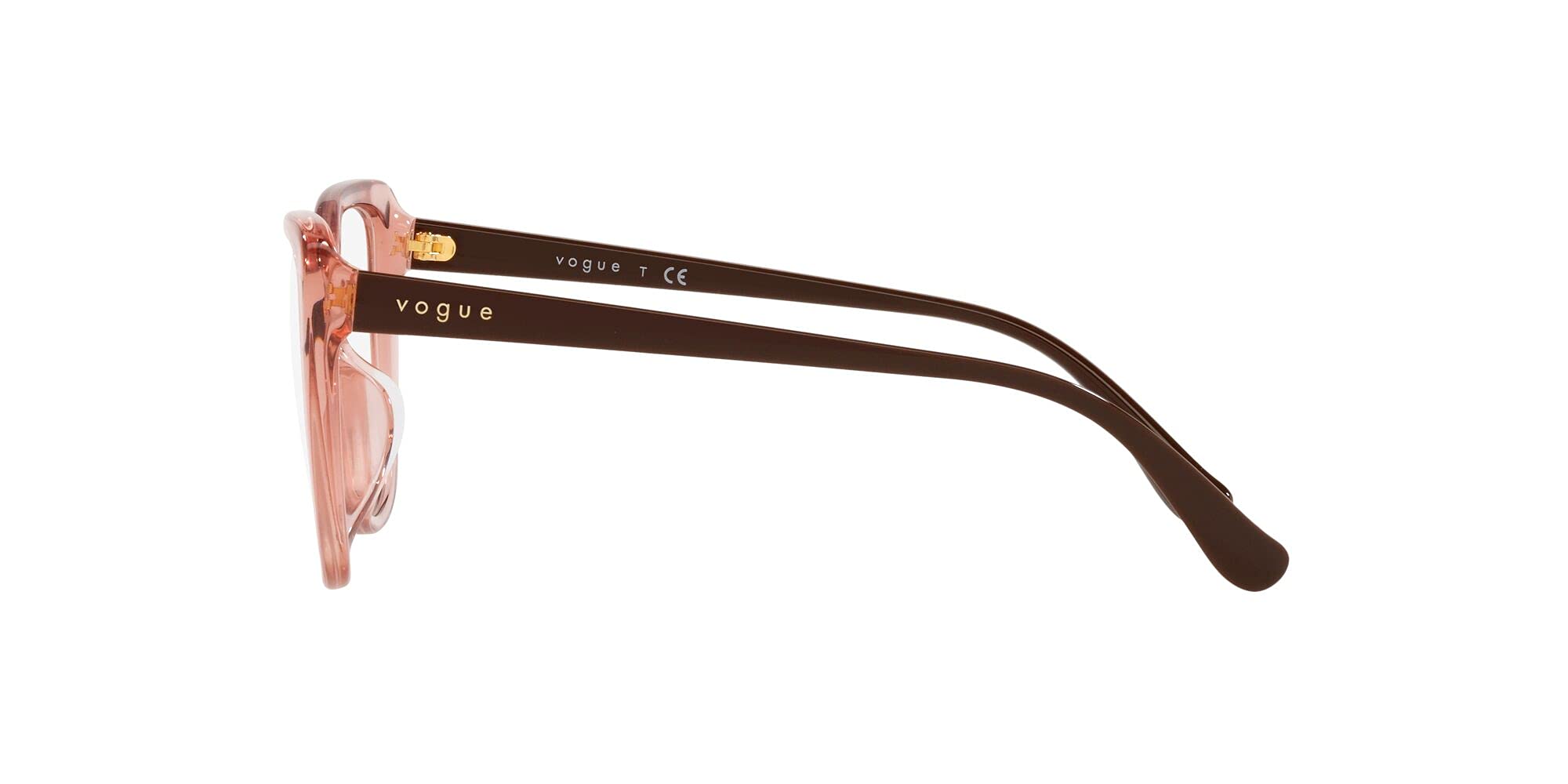 Vogue Eyewear Women's VO5413F Low Bridge Fit Butterfly Prescription Eyewear Frames, Transparent Pink/Demo Lens, 54 mm