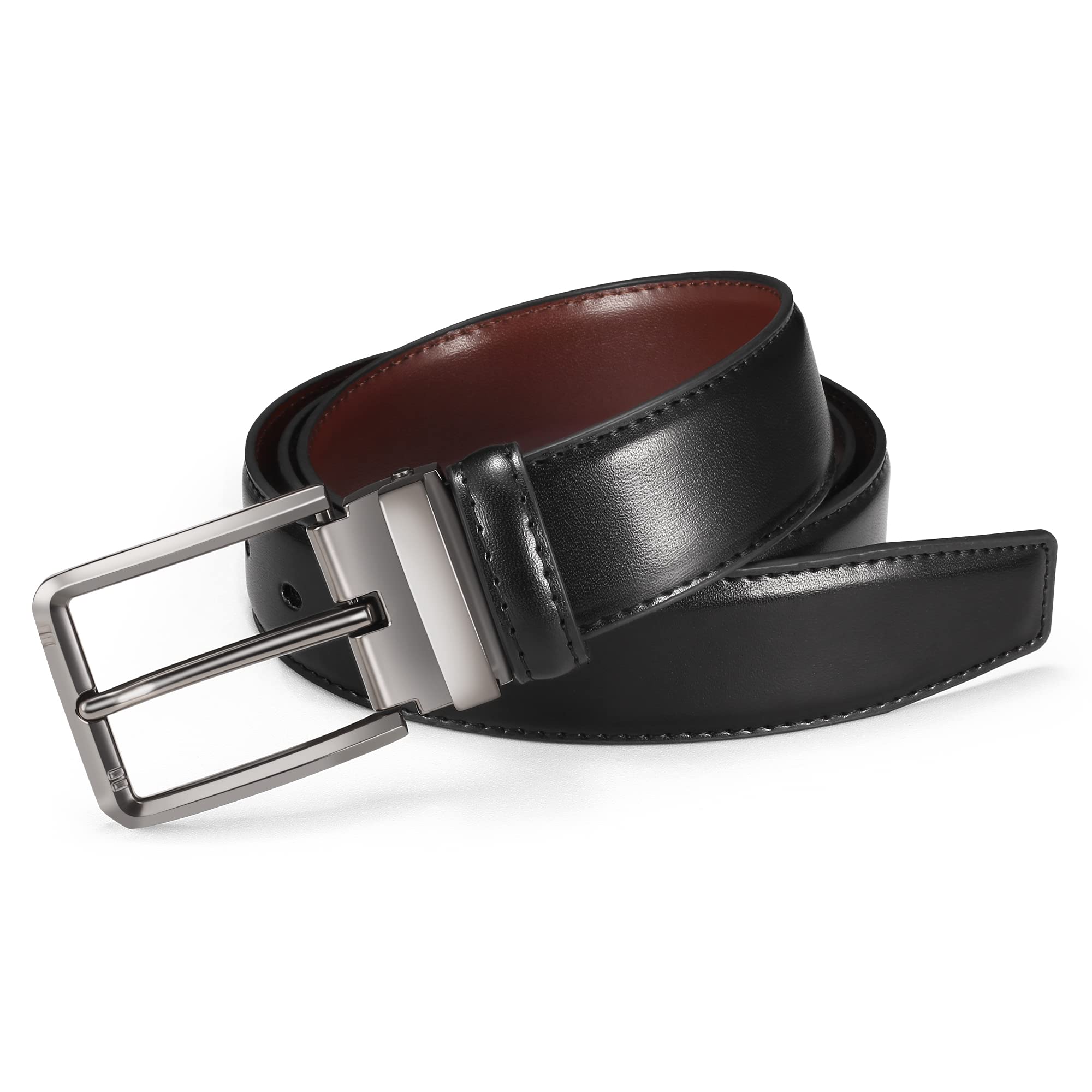WLEAD Men's Belt, Reversible Leather Belt For Mens Work Business(Gift Box)