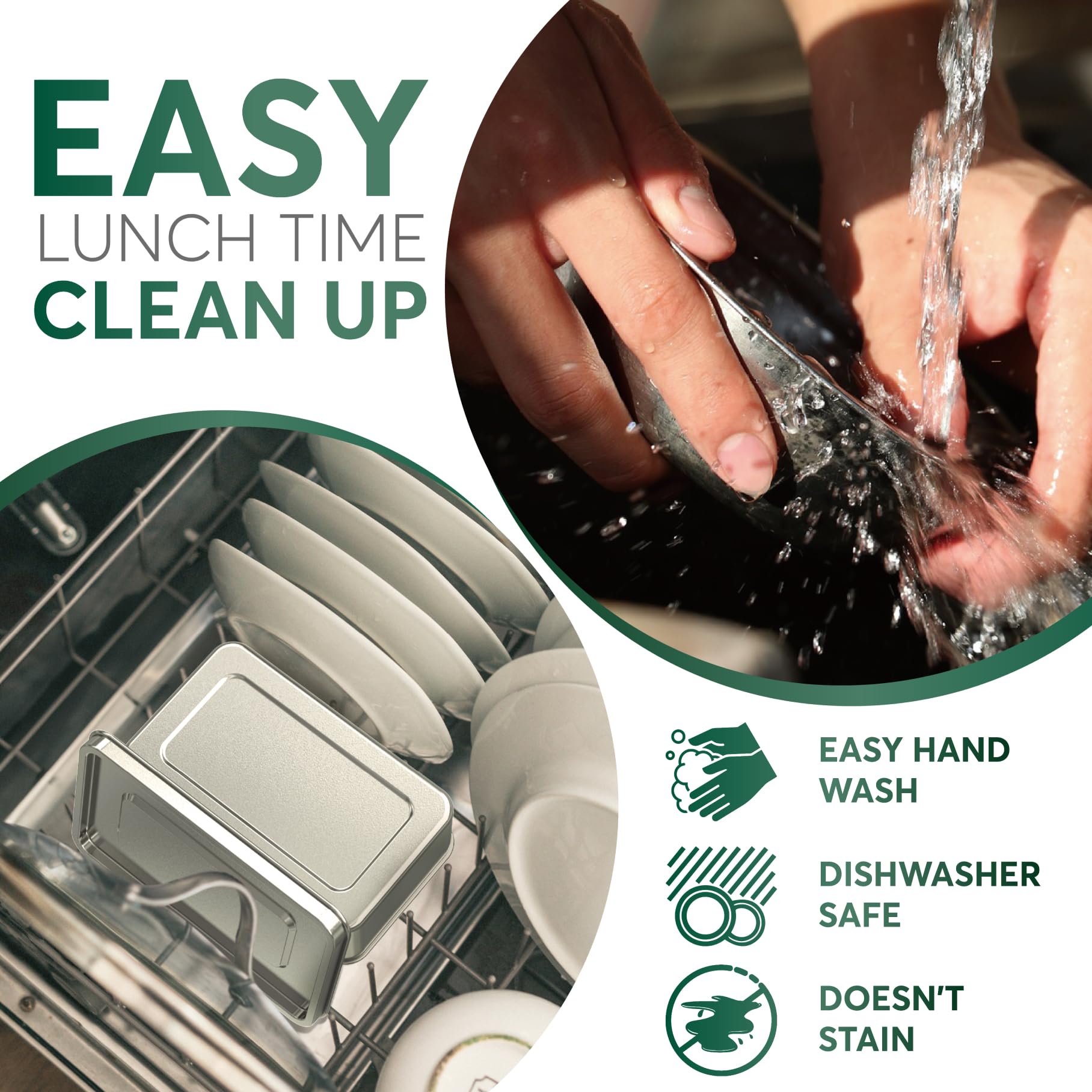 Umami Stainless Steel Bento Box Adult w/Fork & Divider, Microwave Safe (Yes!) & Dishwasher Safe, 100% Leakproof, Large Stainless Steel Metal Lunch Container for Adults