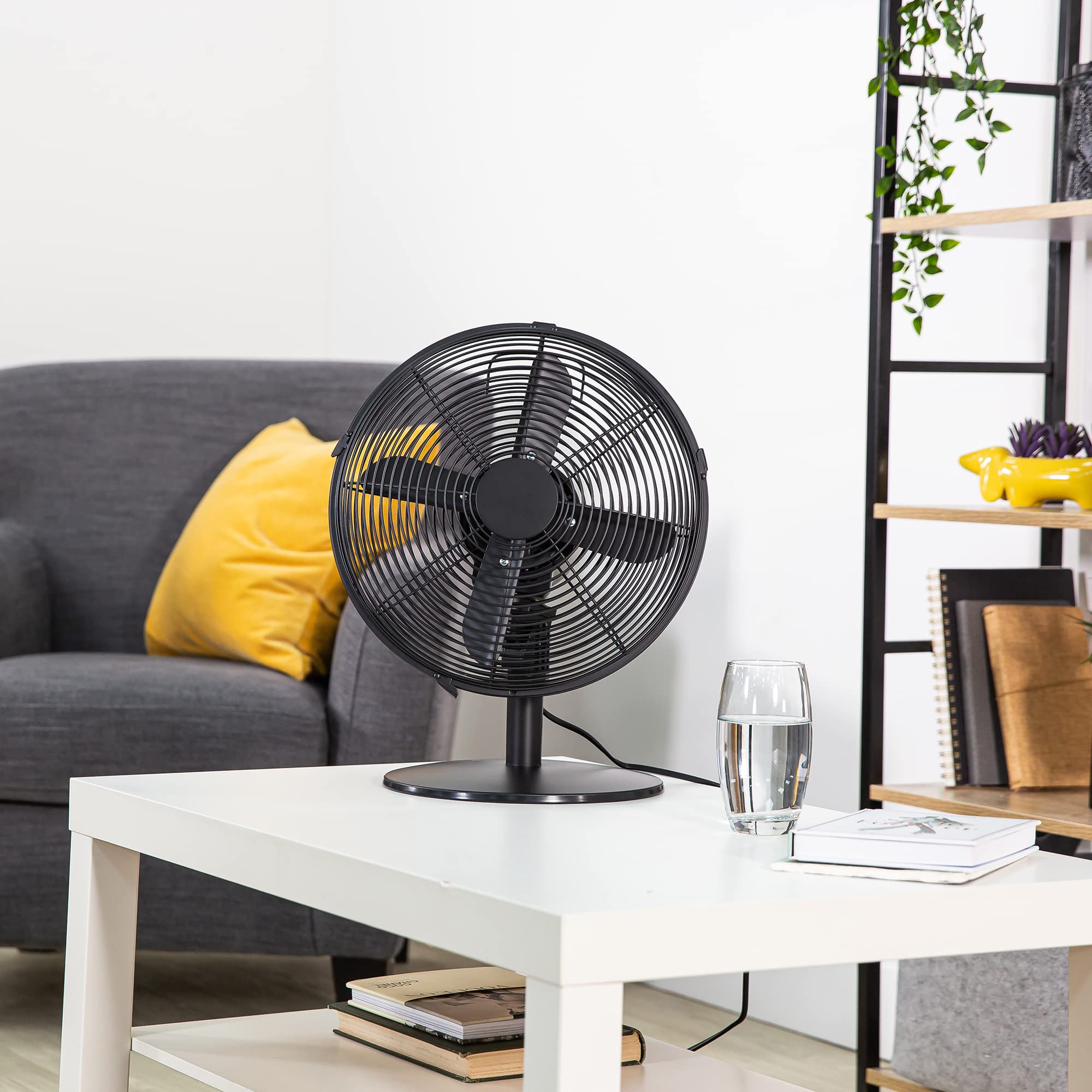 Zanussi ZNMDF1201MB 12" Metal Desk Fan, 3 Speed Settings, Lightweight, 1.5m Cord, 2 Year Guarantee - Matte Black