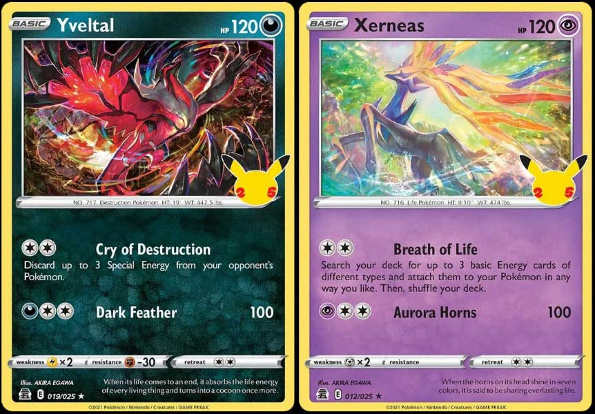 Yveltal & Xerneas - Pokemon Celebration Card Lot - Legendary Holo Foil - 012/025 & 019/029