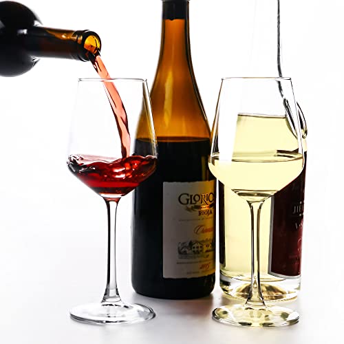 UMEIED Wine Glasses Set of 6, 12oz Classic Wine Glasses for Red White Wine, Dishwasher Safe, Clear
