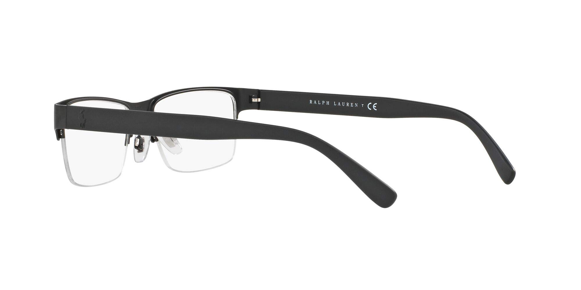 Polo Ralph Lauren Men's PH1164 Rectangular Prescription Eyewear Frames, Matte Black/Demo Lens, 56 mm
