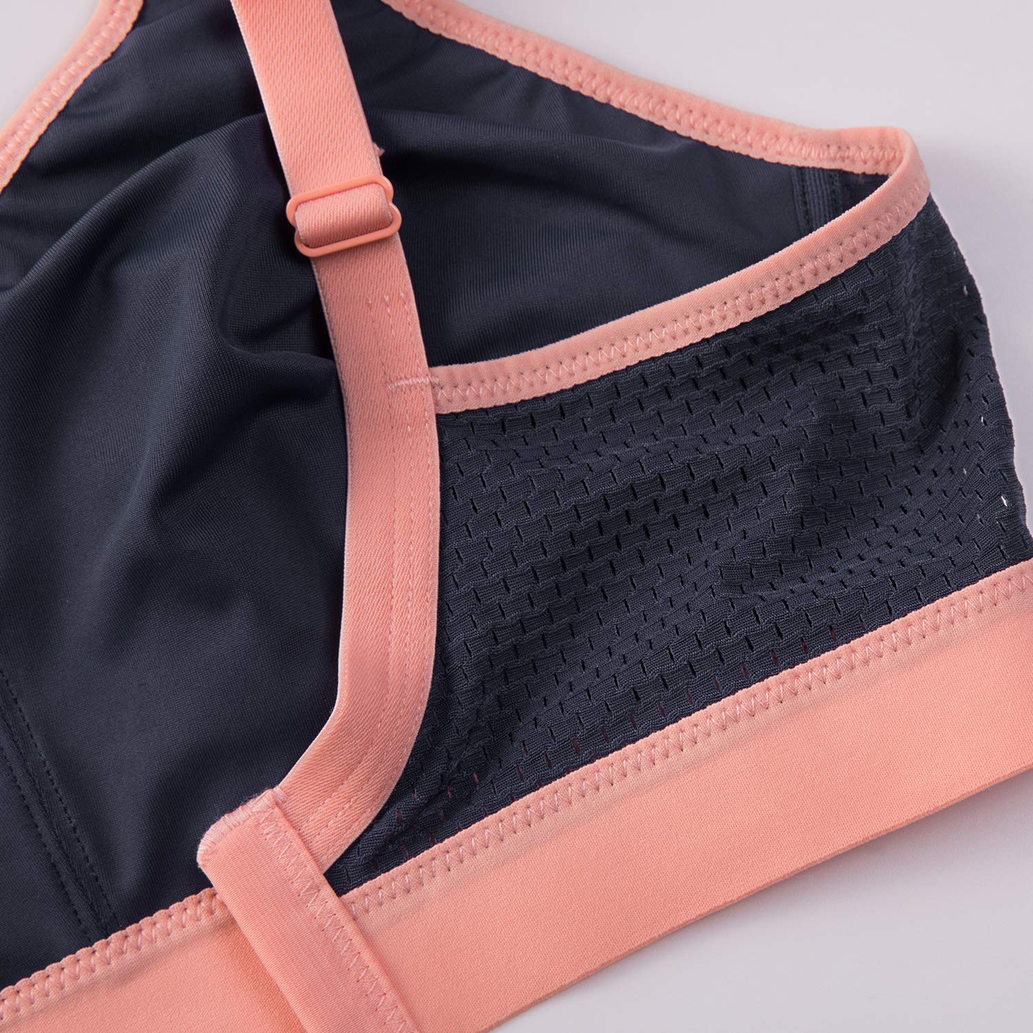 SYROKAN Women's Sports Bra Wireless Comfort High Impact Support Bounce Control Plus Size Workout Bra Navy 38C