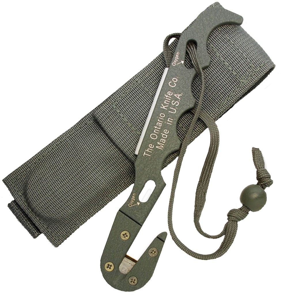 Ontario Knife Company 1406 OKC FG Model 1 Strap Cutter (Green)