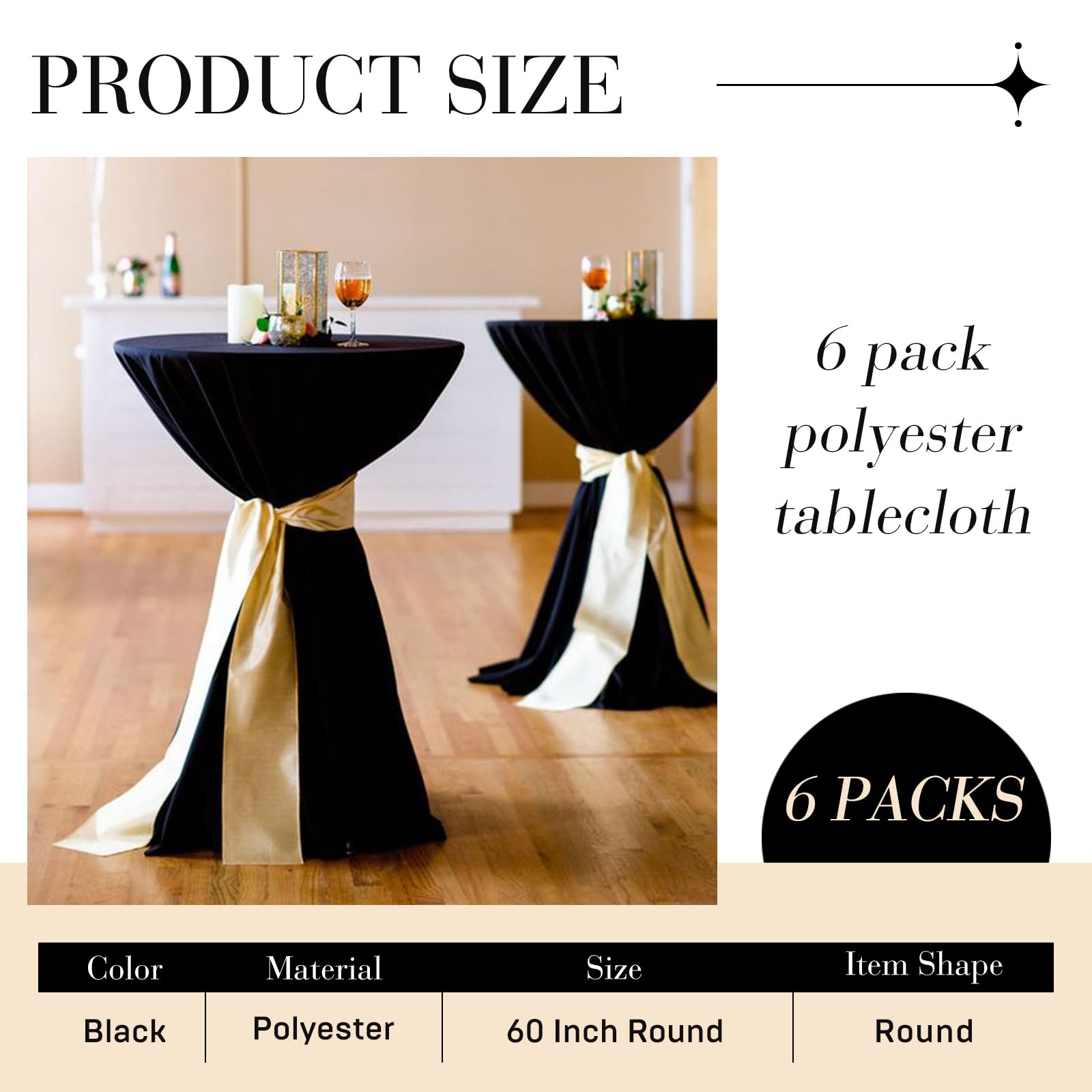 TUNEYA 6 Pack Rectangle Tablecloth 60 x 102 Inches Polyester White Table Cloth,Wrinkle Resistant Washable Fabric Table Covers for Party,Wedding Banquet and Camping Decoration