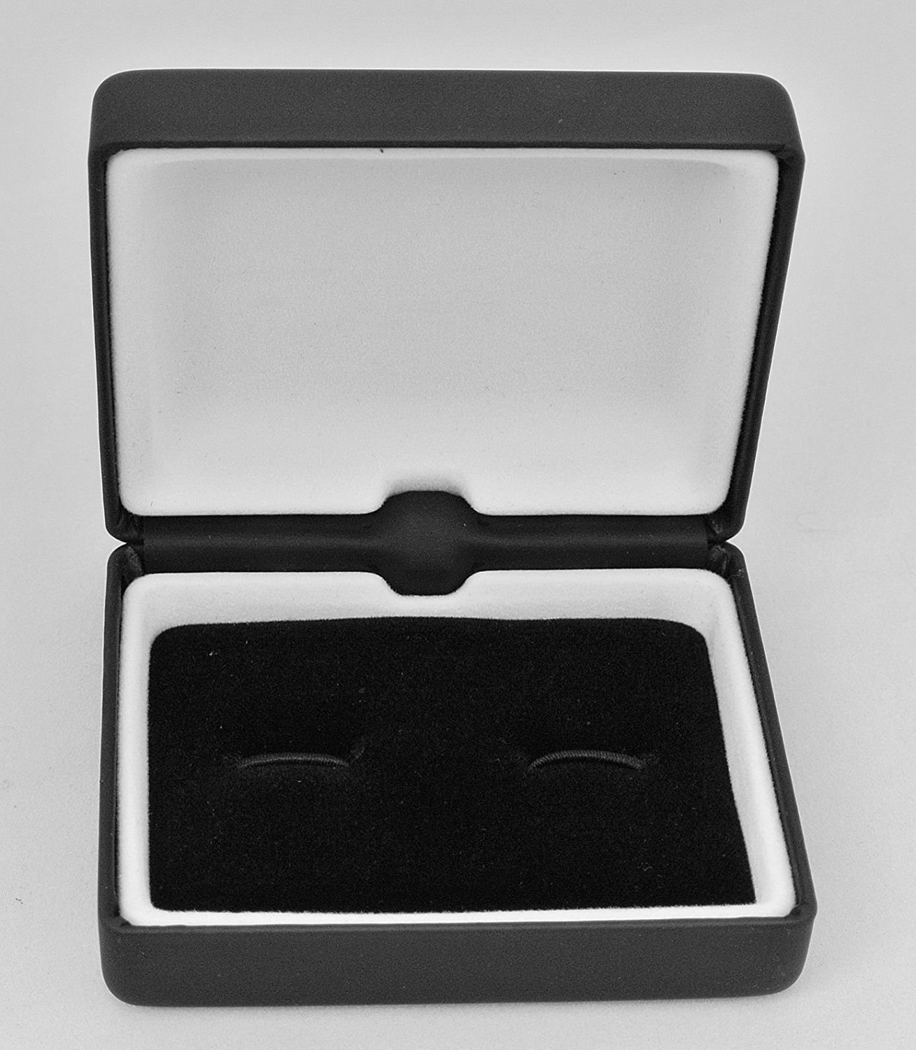 Personalized Modern Black & Silver Two Tone Stainless Steel Cufflinks Custom Engraved Free - Ships from USA