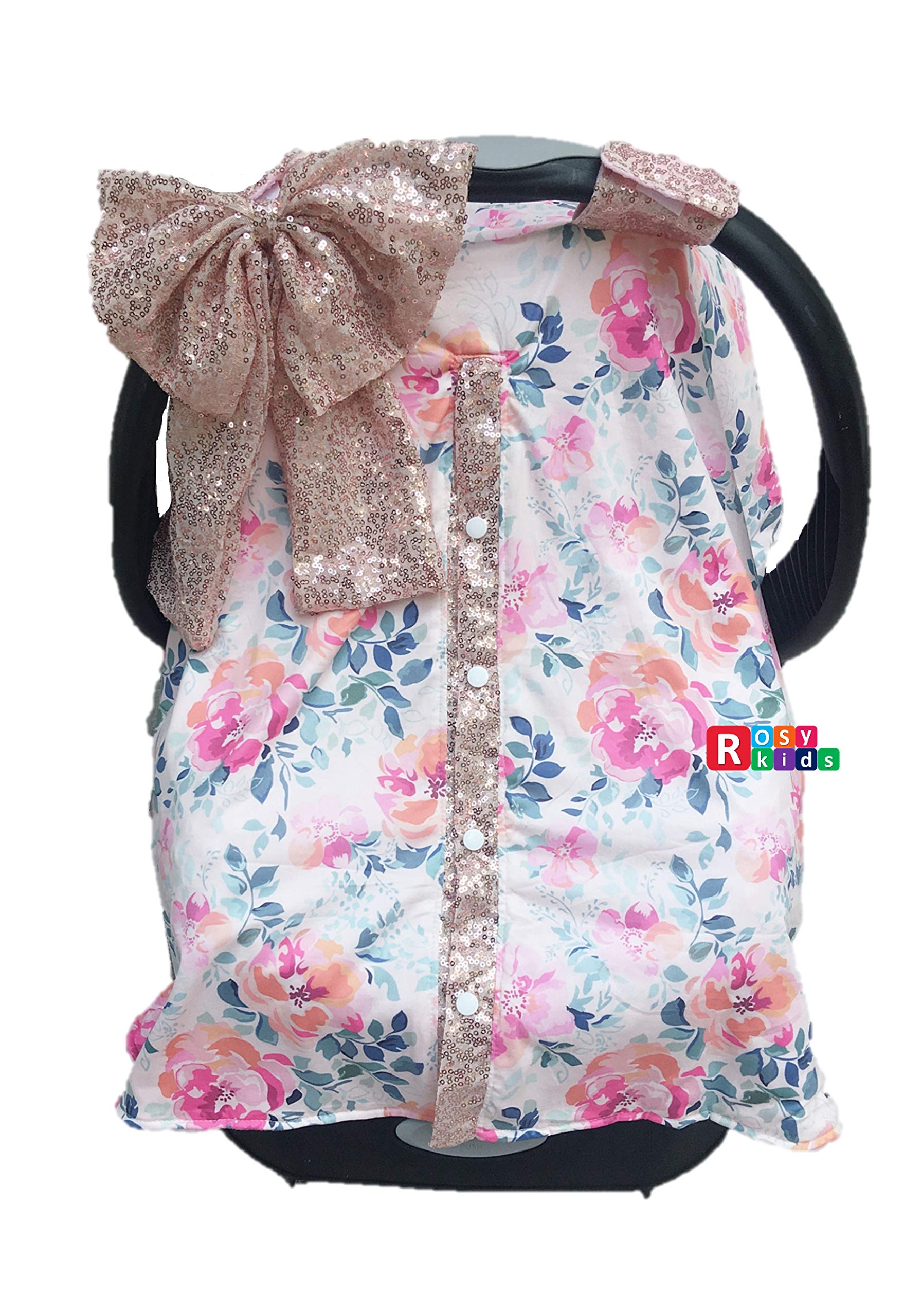 Rosy Kids Infant Carseat Canopy Cover 1pc Wind Proof Baby Car Seat Cover, Sunshade Cover, Fits Any Model, Color25OR02