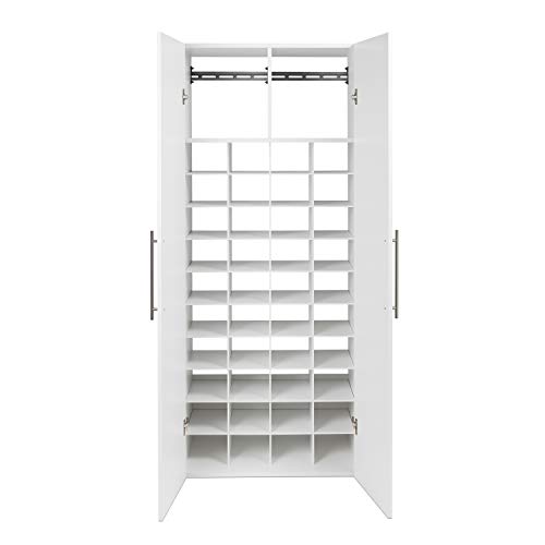 Prepac HangUps Shoe Storage Cabinet, 16"D x 30"W x 72"H, White