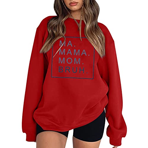 Women Print Sweatshirt Print Crewneck Sweater Pullover Plus Size Casual Sport Tunic Tops Loose Fit Sweatshirt