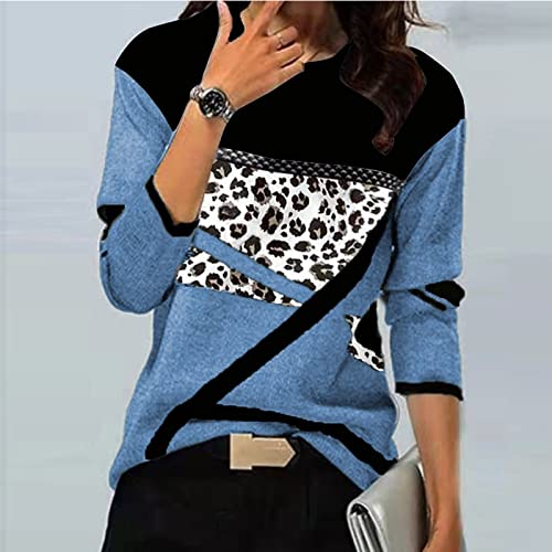 YYQXIiyty Women's Casual Printing Blouses Cute Autumn and Winter Round Neck Pullover Fashion Long Sleeve Sweatshirt