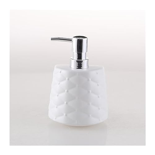 Soap Dispenser White Soap Dispenser for Shower Gel Dish Soap Shampoo, Soap Pump with Sponge Holder, Ceramic Soap Bottle (400 Ml/13.52 Oz) Soap Pump Bottles