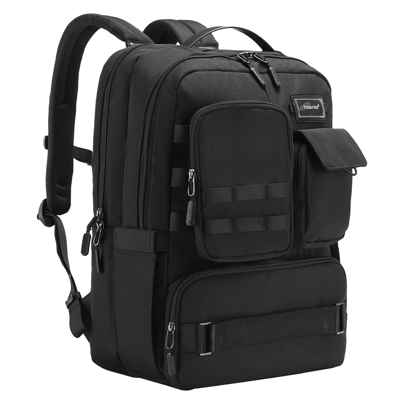 TIGERNU Travel Laptop Backpack for Men Anti-Theft Backpack Waterproof Business Work Bag Outdoor Tactical Backpack Fits 17.3 Inch Laptop （TGN-B008 Black）