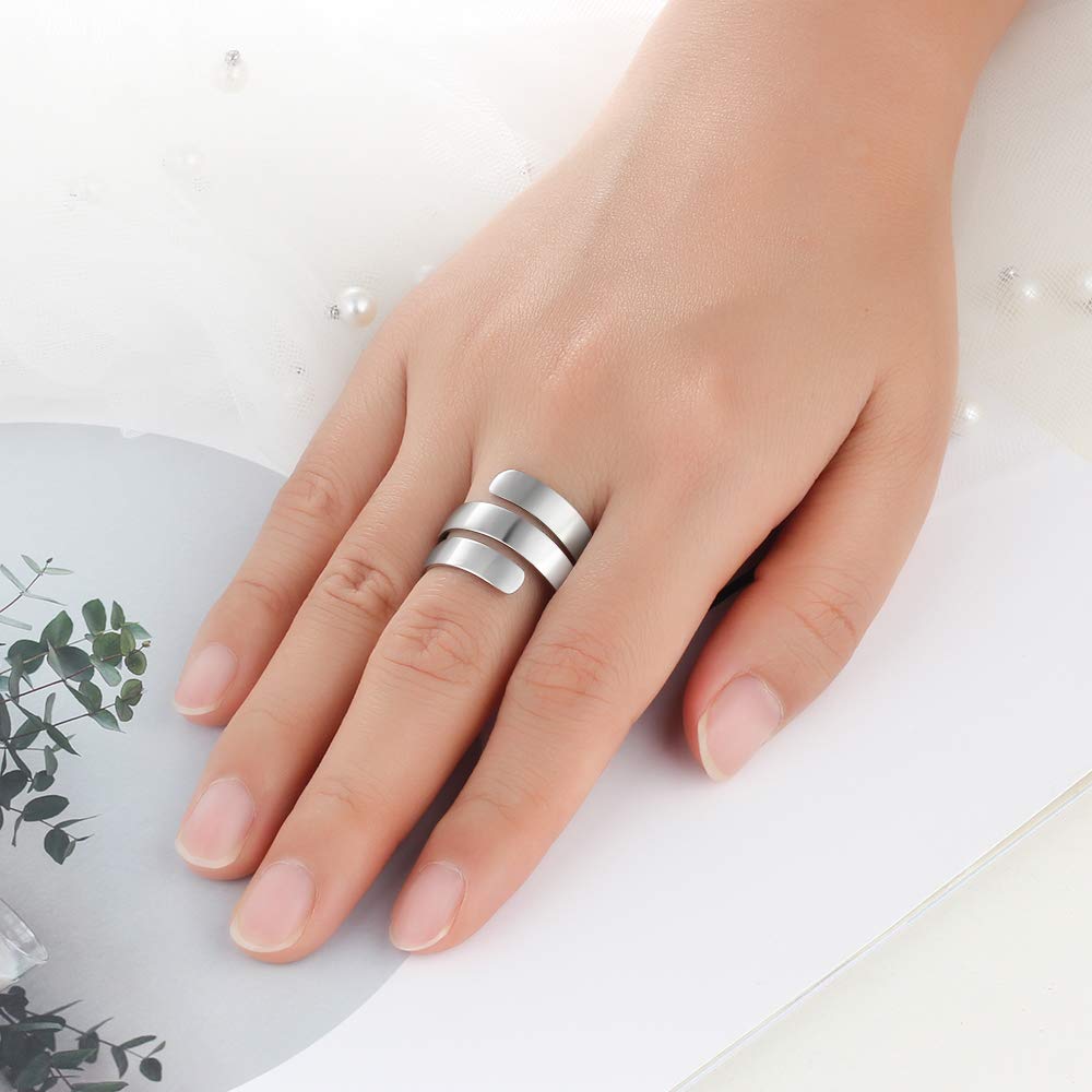 Personalized Ring for 3 Best Friend Engraved Name Wrap Ring for BFF Women Anniversary Promise Rings Jewelry