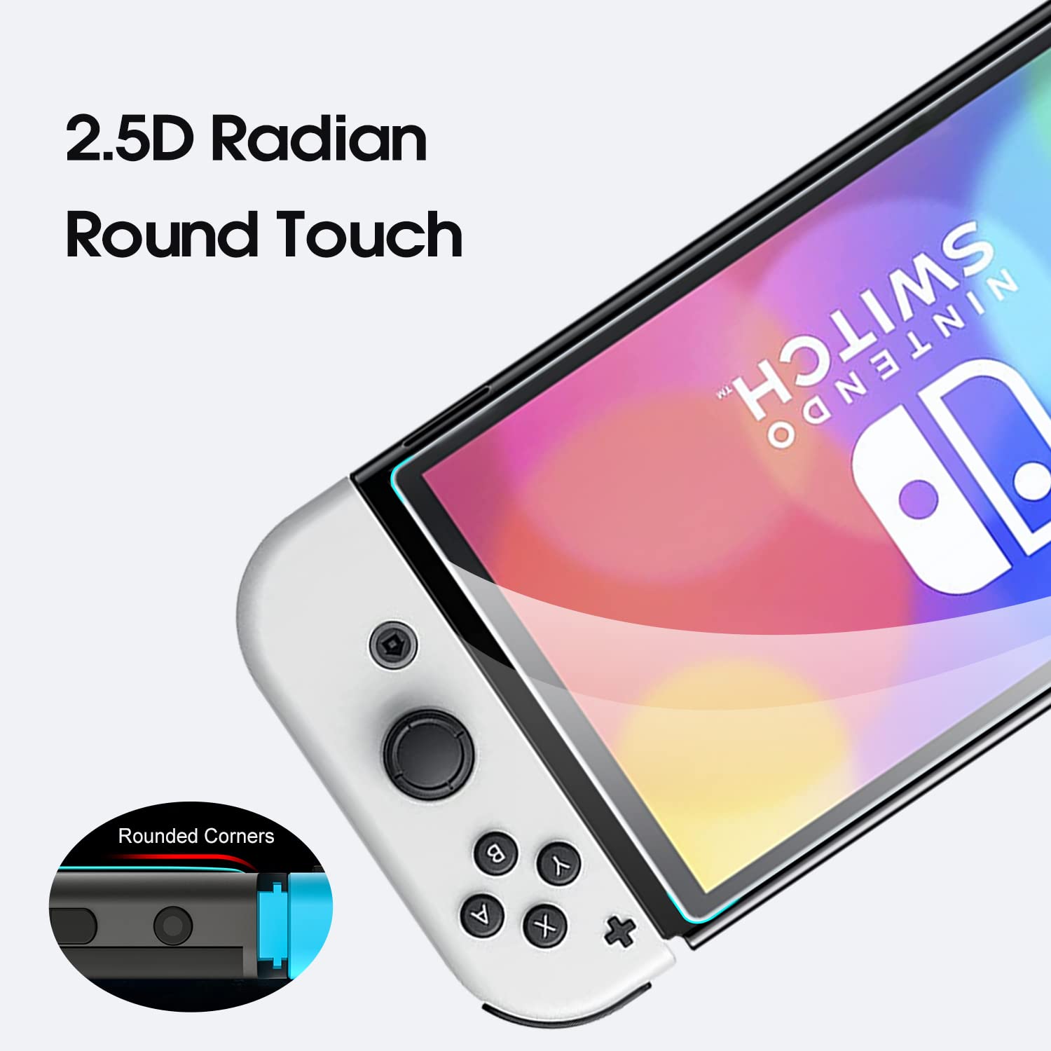 XINRUISEN 3Pack Screen Protector for Nintendo Switch Oled 2021, Tempered Glass Screen Protector for Nintendo Switch OLED New Model 7inch, Screen Protective Glass Cover Protection for Switch Oled