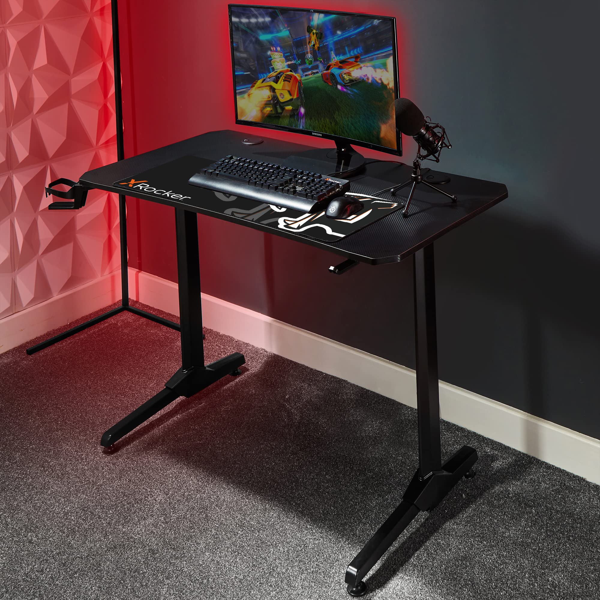 X Rocker Panther Office Desk - Grey