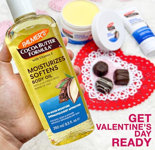 Palmer's Cocoa Butter Moisturizing Body Oil with Vitamin E, Radiant Looking Glow and Skin Hydration, Instant Absorption, Bath, Body and Shower, 8.5 Ounces