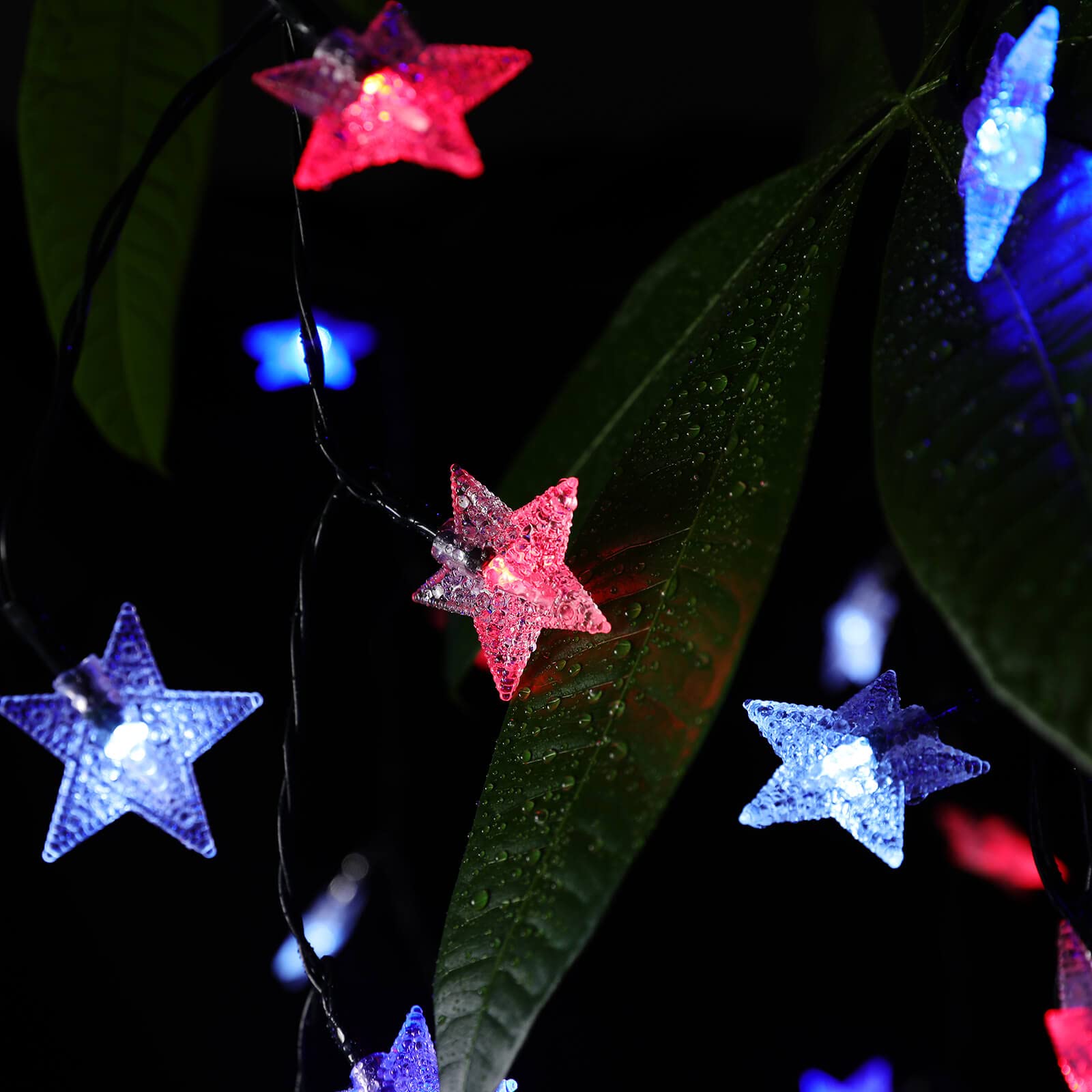 SEMILITS Outdoor Solar String Lights 30Ft 50LED Star Fairy String Lights for Room Decor Garden Christmas Decorative House Lights(Blue)