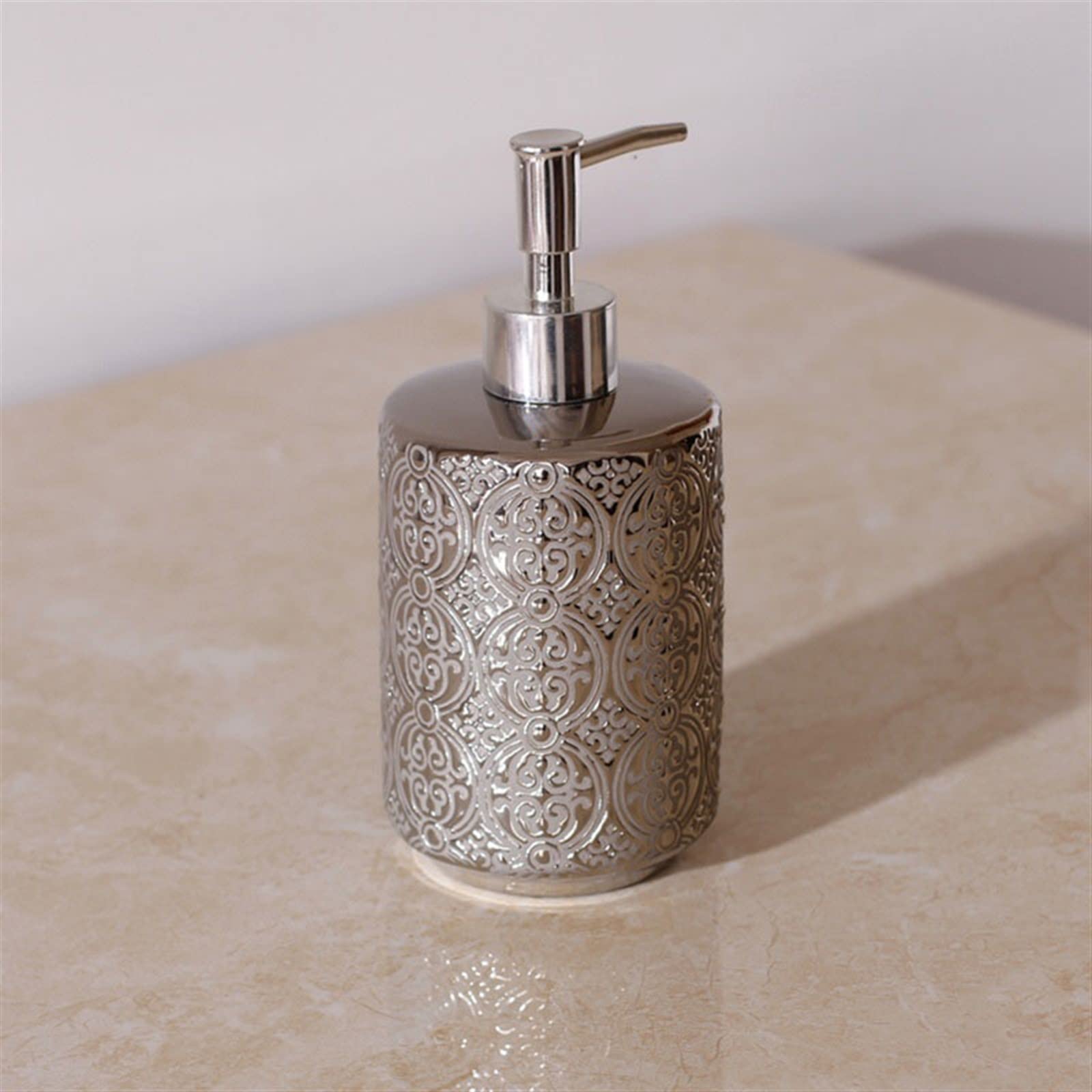 Soap Dispenser Luxury Ceramic Lotion Bottle Creative Press Shampoo Separate Bottle Exquisite Relief Pattern Soap Dispenser Empty Press Pump Bottles