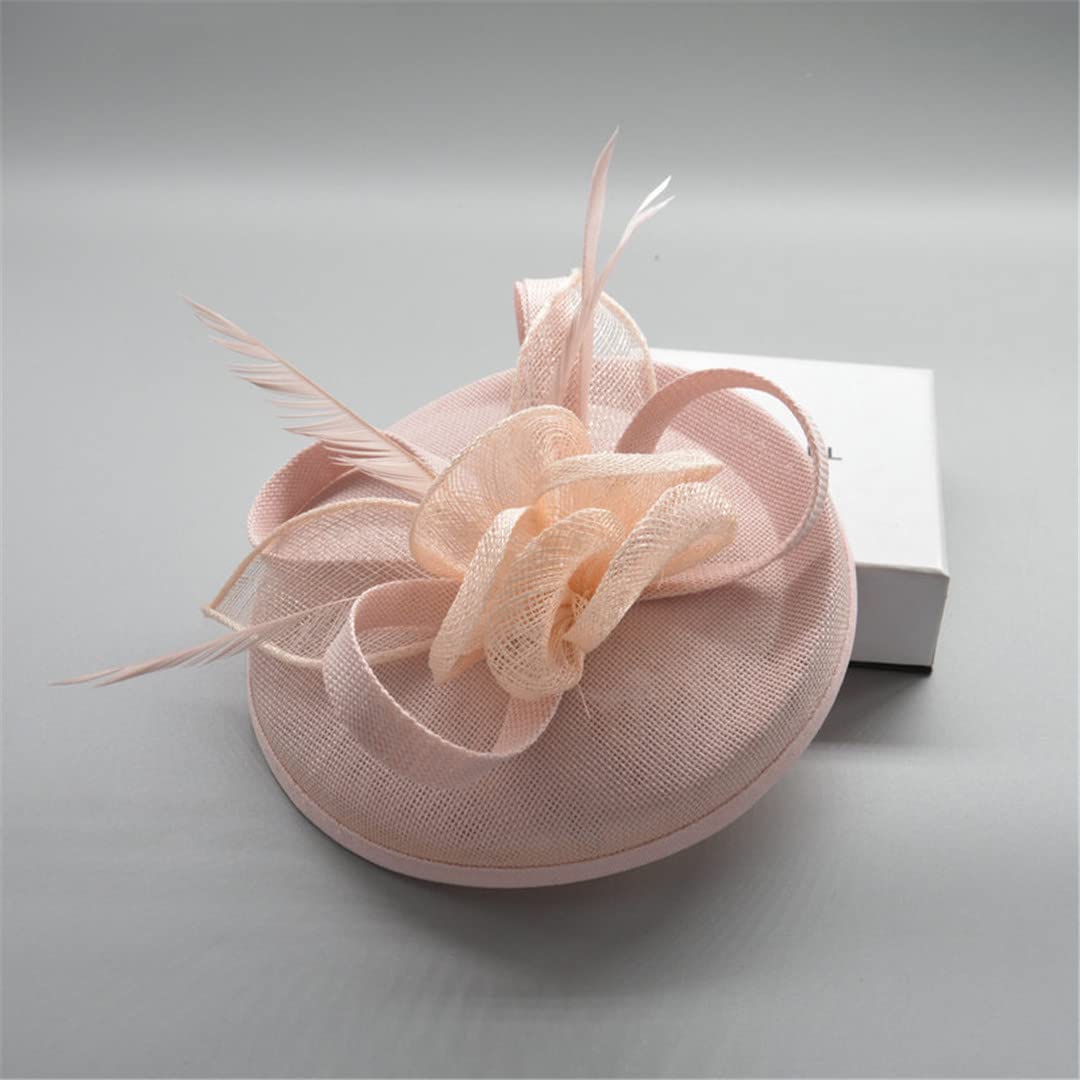 Women Chic Hat Cocktail Wedding Party Church Headpiece Headwear Feather Hair Accessories Black