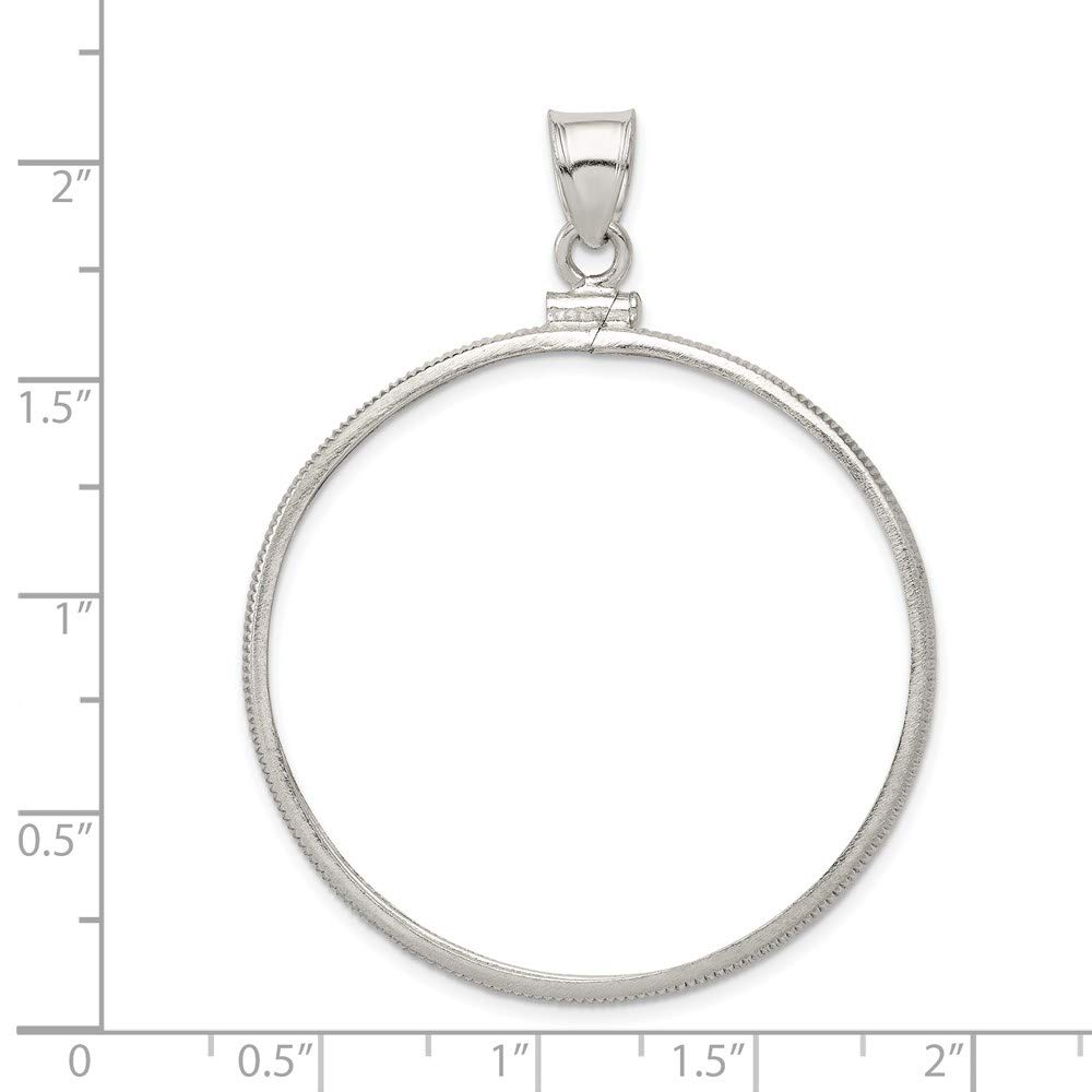 Sterling Silver 39.4 x 3.1mm 1 oz. Screw Top Coin Polished Bezel Pendant 39.4mm 3.1mm style QBP9