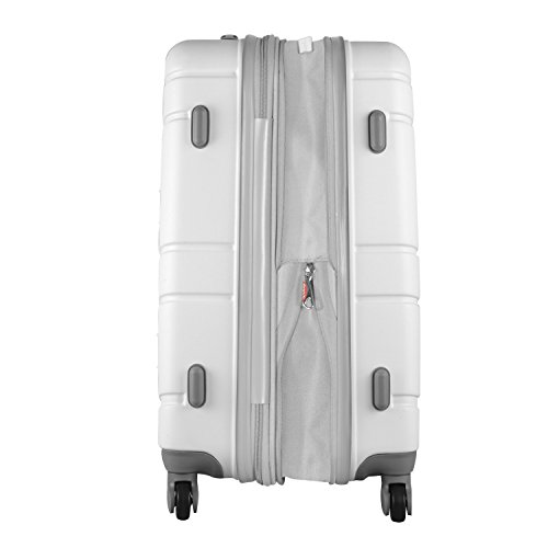 Olympia U.S.A. Denmark Expandable Hardcase Suitcase with Spinner Wheels, Available in 3-Piece Luggage Set and Carry-On Size, White