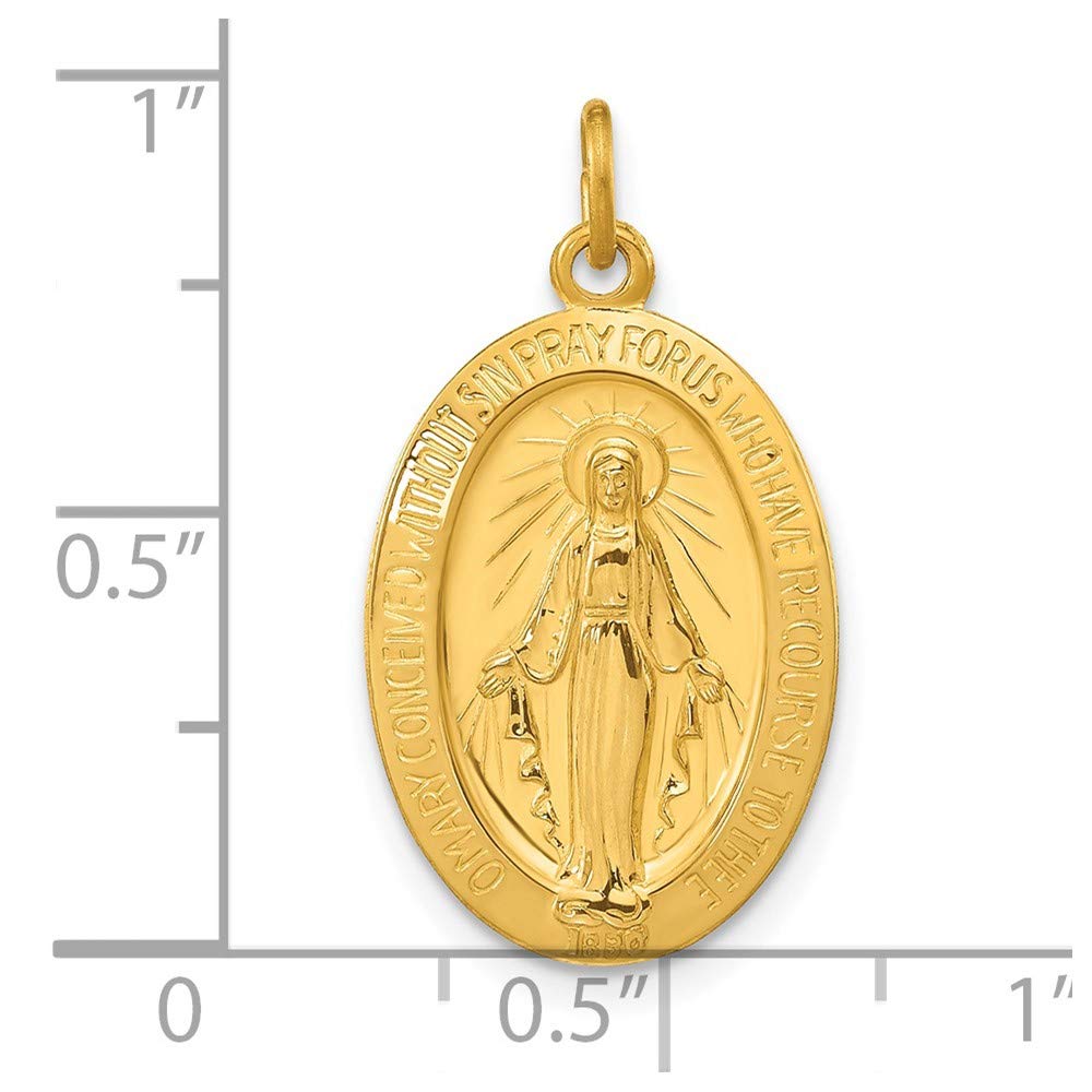 Sterling Silver & 24k Gold -plated Miraculous Medal 25.08mm 13.55mm style QC5533