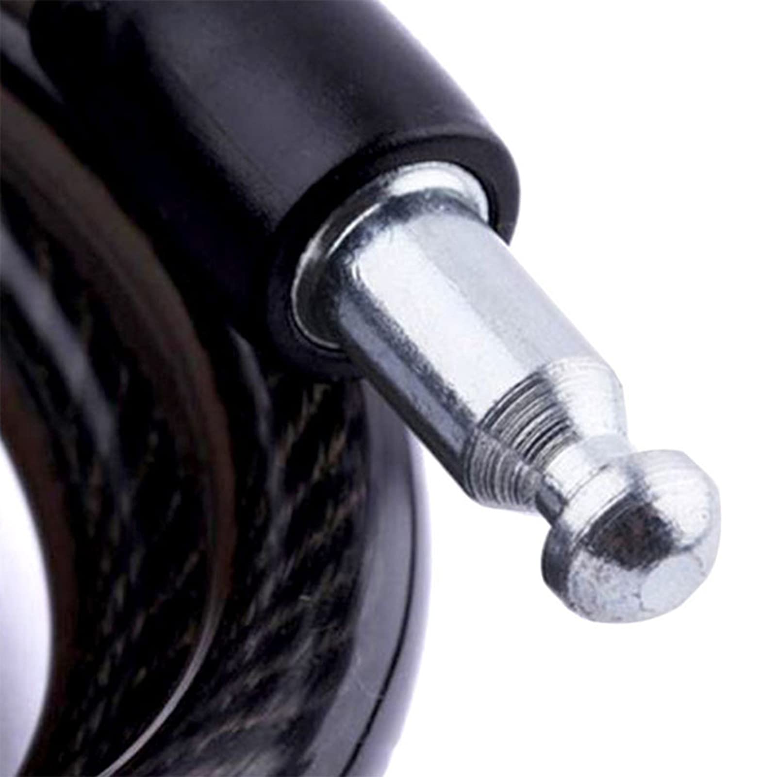 Trusway Bicycle Lock Wear-Resistant Anti-Theft Metal Sturdy Security Lock Double Loop Vinyl Coated Self Coiling for Door All Bicycle Motorbike Gate Black