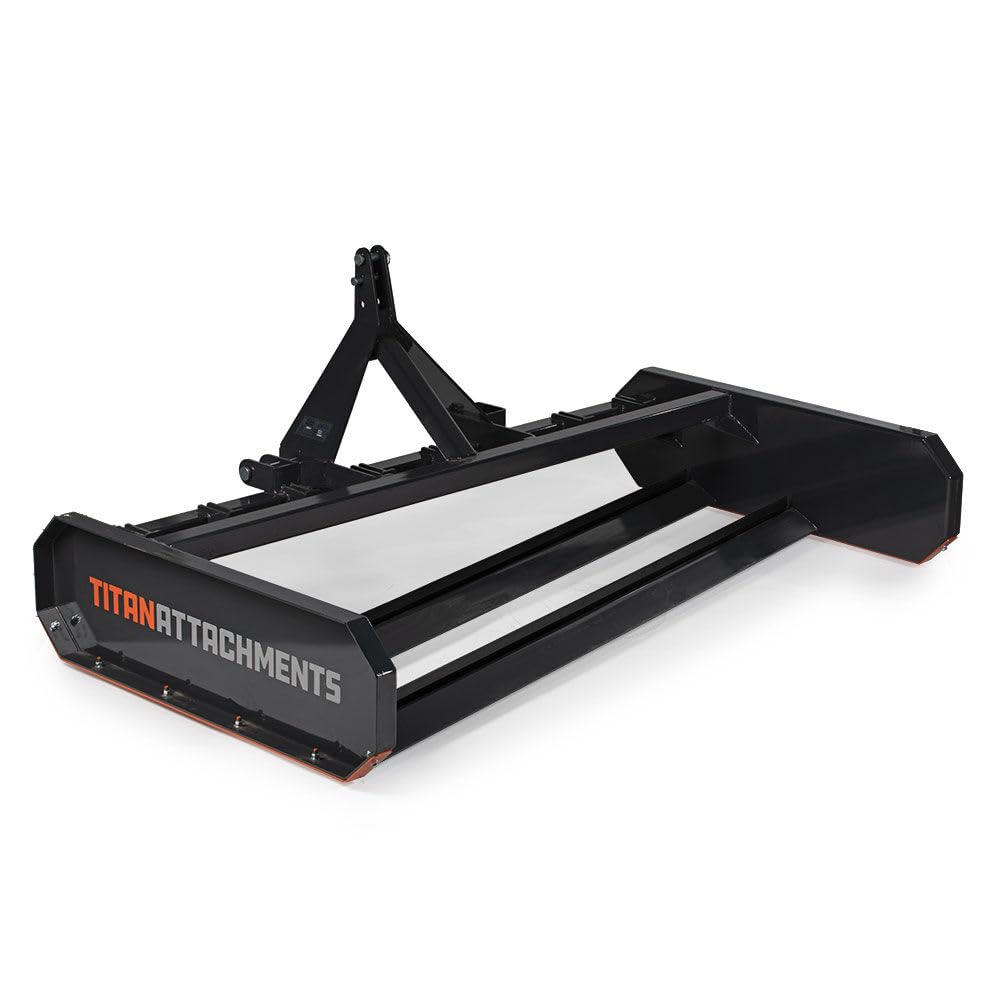 Titan Attachments 8 FT Land Leveler and Grader for 3 Point Tractor Fits Cat 1 and Cat 2
