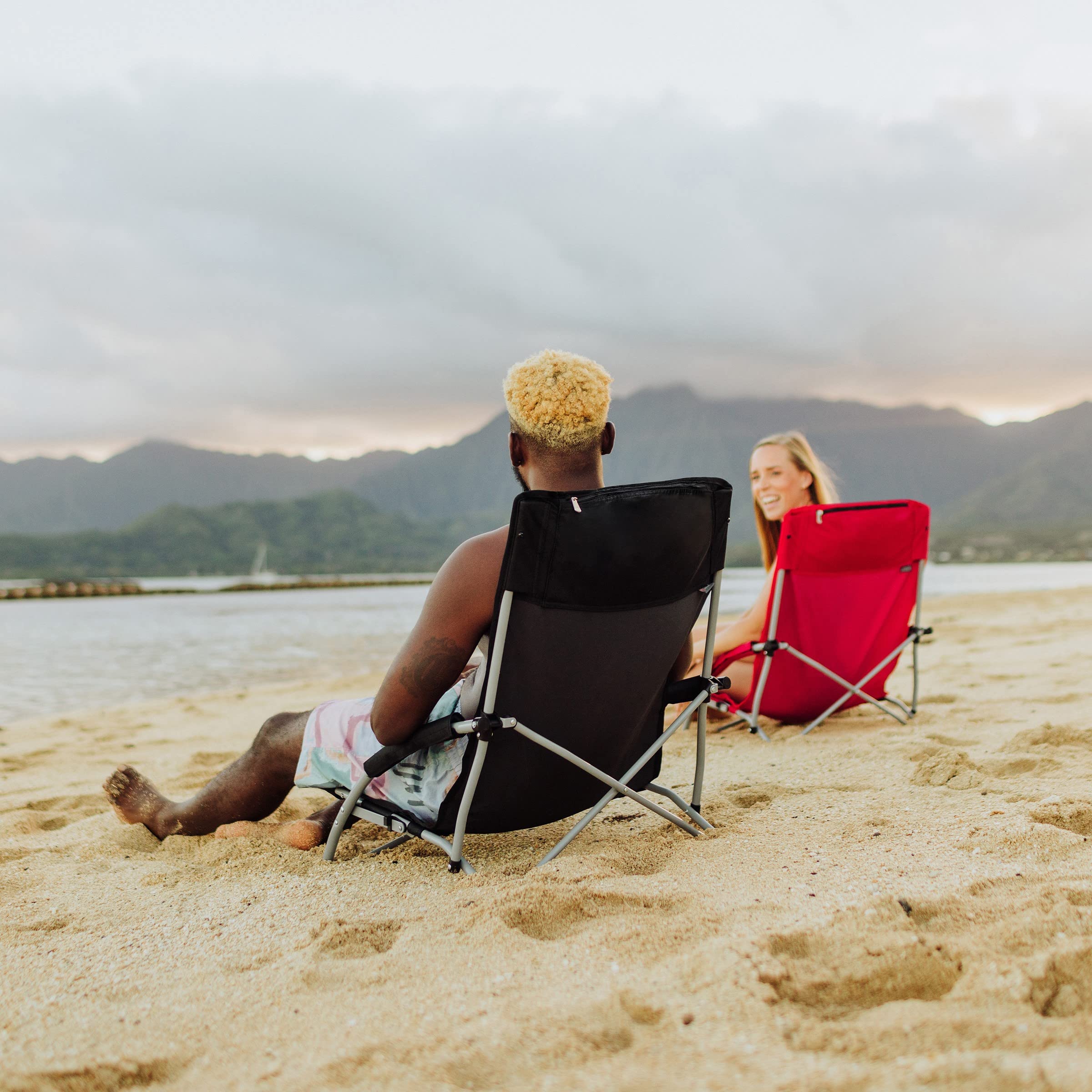 ONIVA - A Picnic Time Brand - Tranquility Beach Chair With Carry Bag - Low Beach Chair