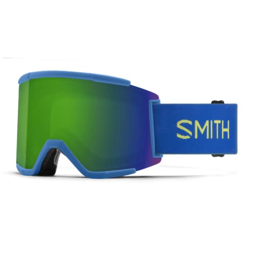 SMITH Squad XL Low Bridge Fit Snow Sport Goggle - Electric Blue | ChromaPop Sun Green Mirror + Low Light Replacement Lens