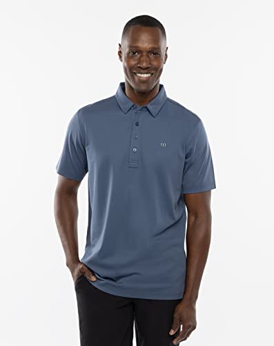 TravisMathew Men's The Ten Year 2.0 Polo, Sargasso SEA, XL