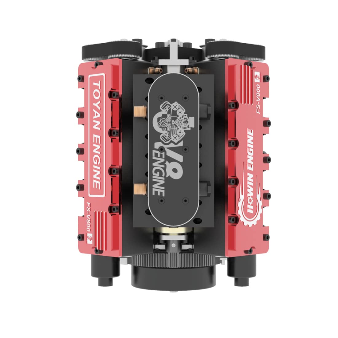 ZUSTER V8 Engine Model TOYAN HOWIN FS-V800G 1:10 V8 28cc 8 Cylinder 4 Stroke Simulation DIY Assembly Water-Cooled Science Education Engine Model for RC Car Boat