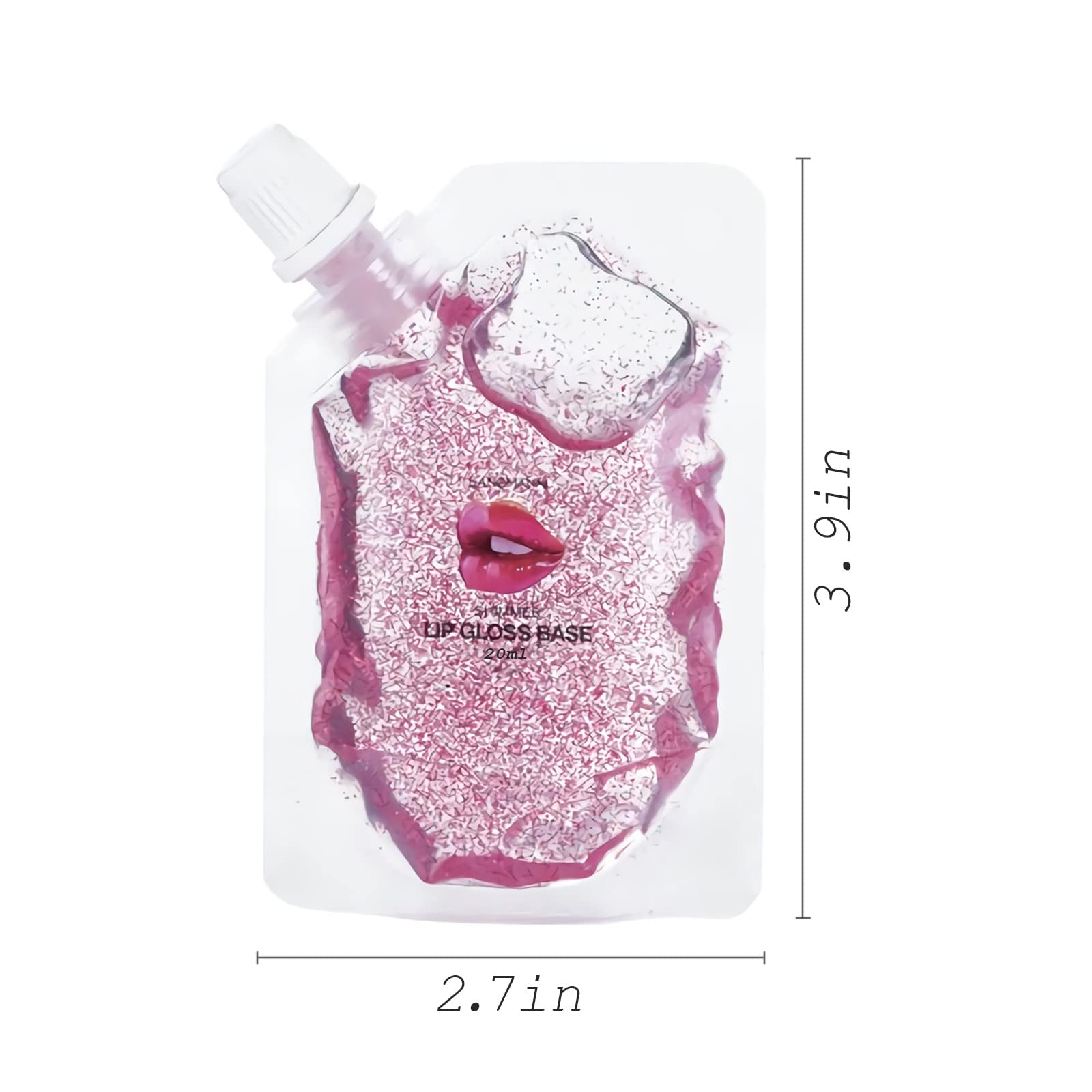 Sumeitang 4 Color Glitter Lip Gloss Base Kit, Moisturize Lip Gloss Base Oil Material Lip Makeup Primers for DIY Handmade Making Lip Balms and Lipgloss Set(4 Pack x 20ML)