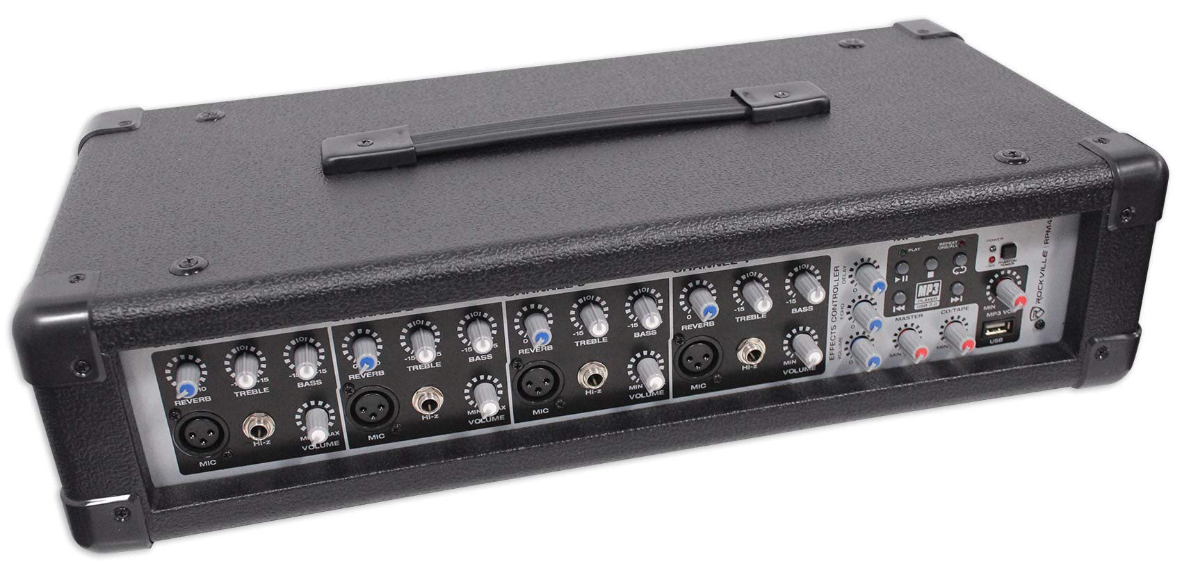 Rockville RPM45 1800w Powered Soundboard Mixing Console Mixer For Church/School