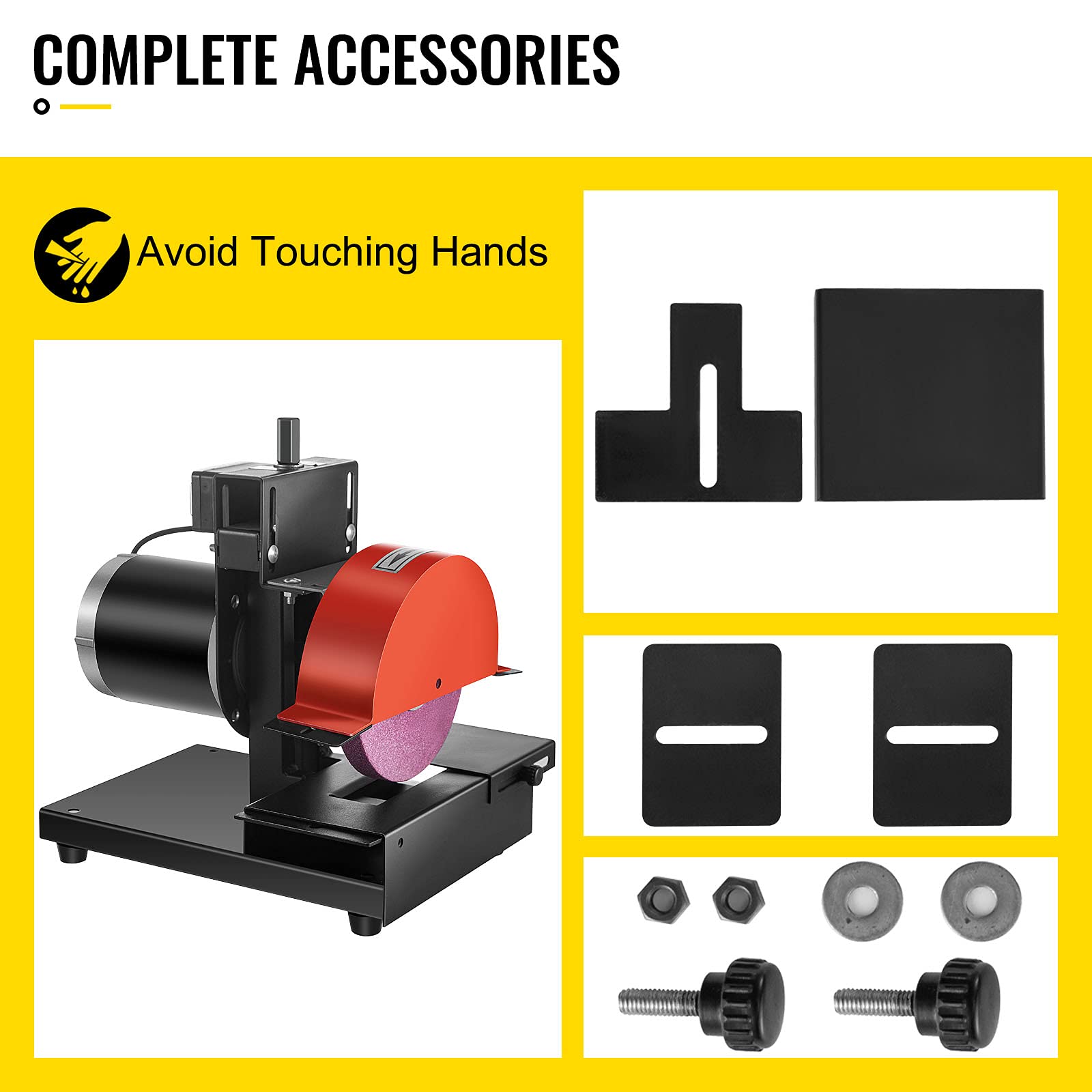 VEVOR Blade Grinder 1/2 HP Lawn Mower Blade Grinder 1700 RPM Variable Speed Bench Grinder 8" Diameter Grinding Plate Power Bench Grinders with Pure Copper Motor for Blade or Tool Grinding in Garden